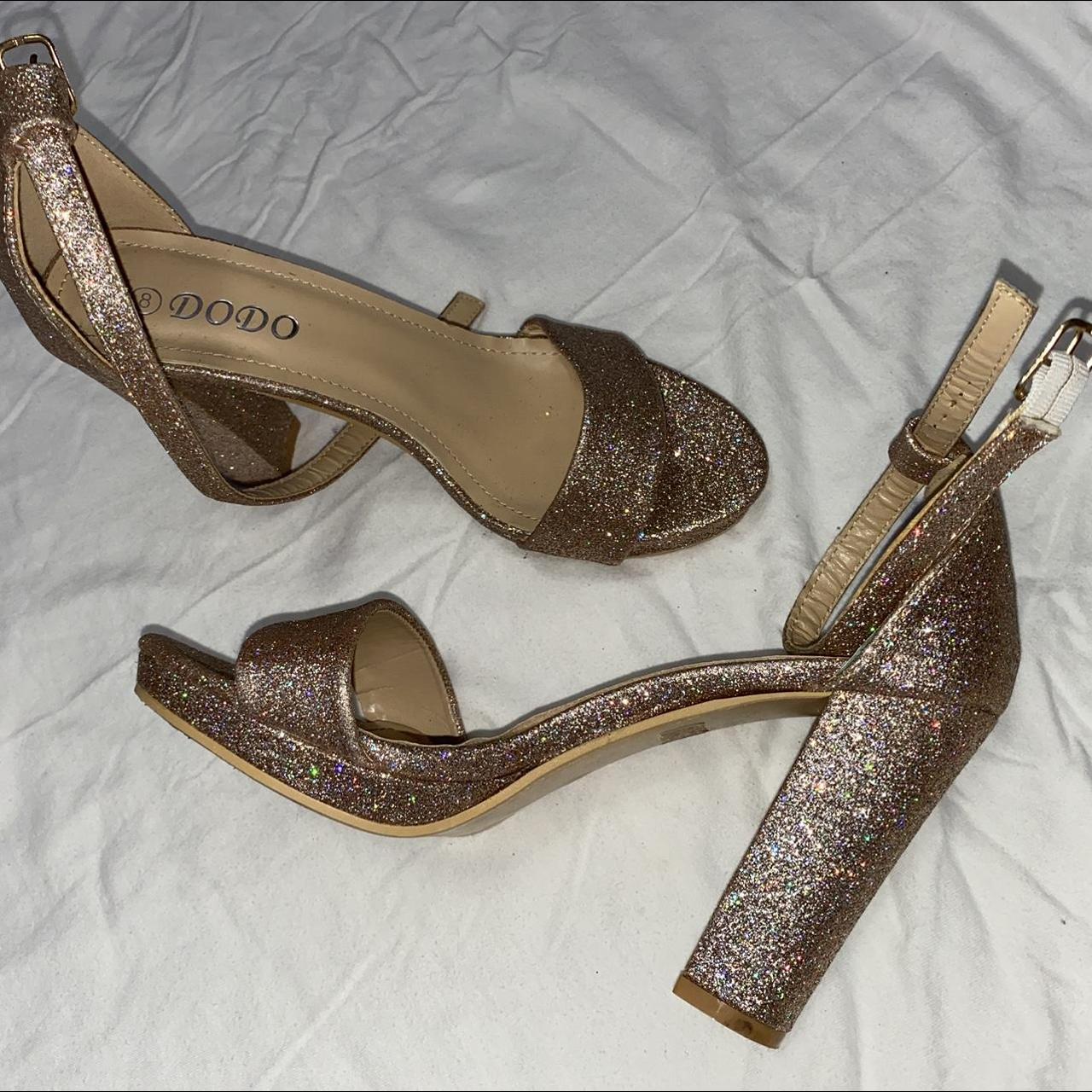 pink glitter DoDo heels size 8 - Depop