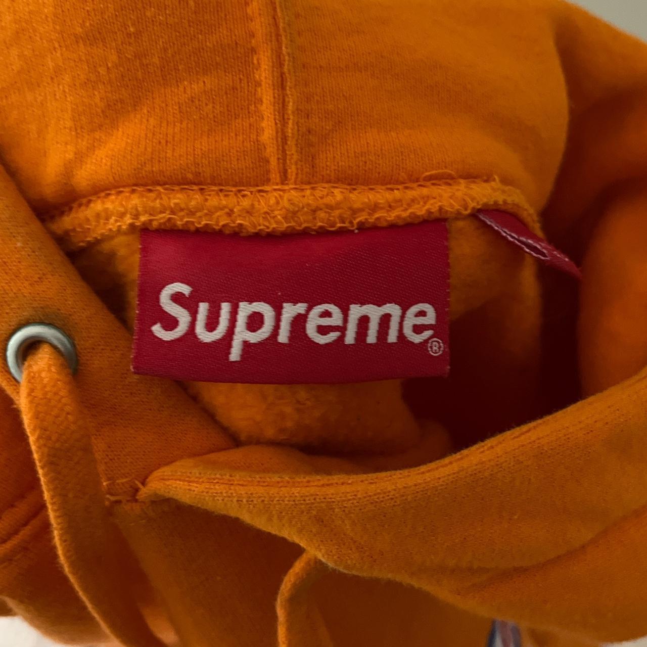 Orange supreme hoodie - Depop