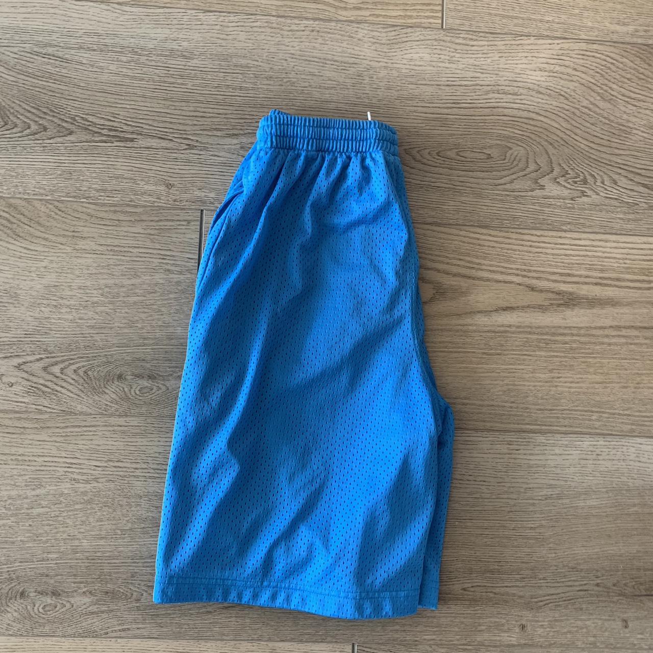 Vintage light blue mesh athletic shorts mesh shorts... - Depop