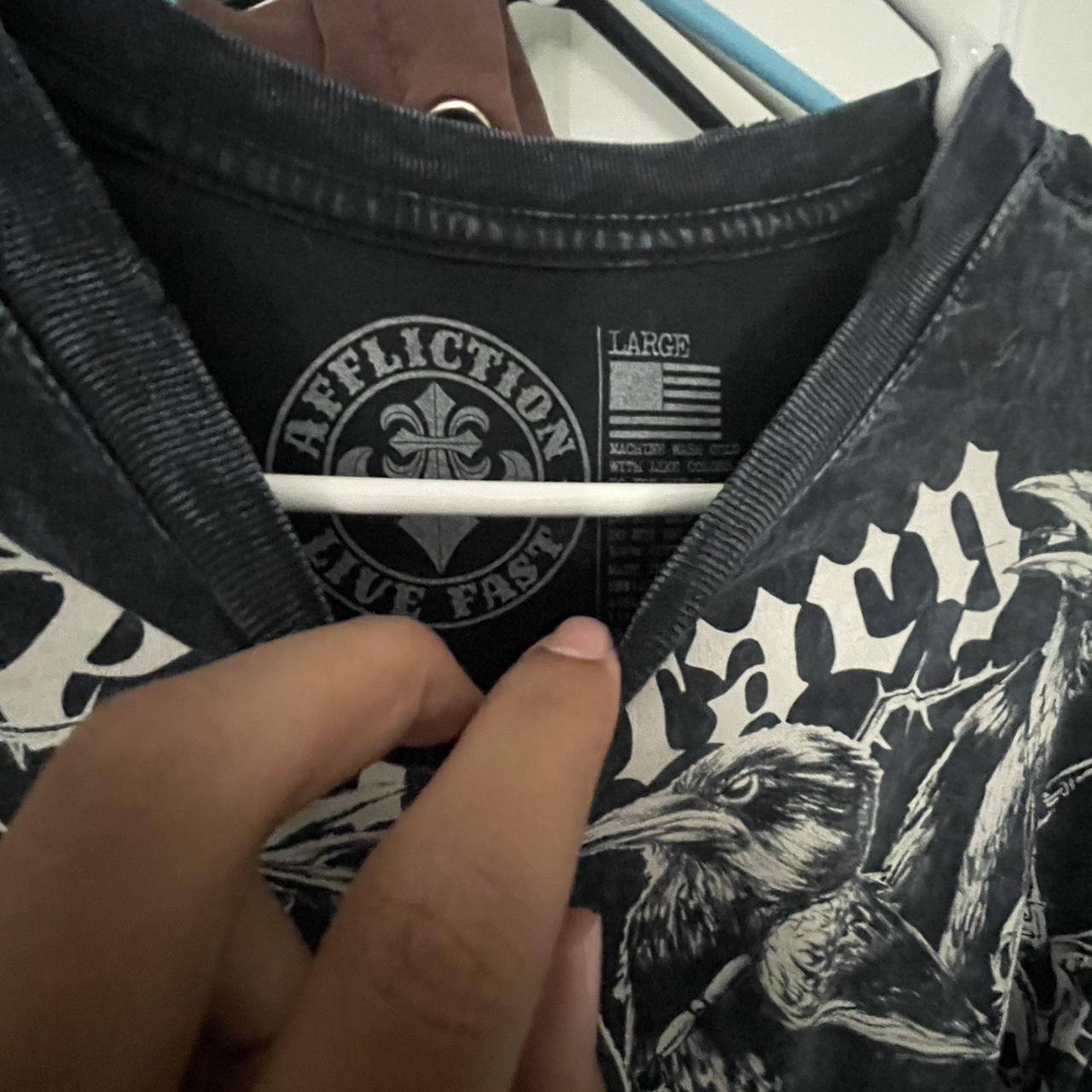 AFFLICTION X SEMATARY CROWS TEE VERY RARE ONLY 41... | Depop