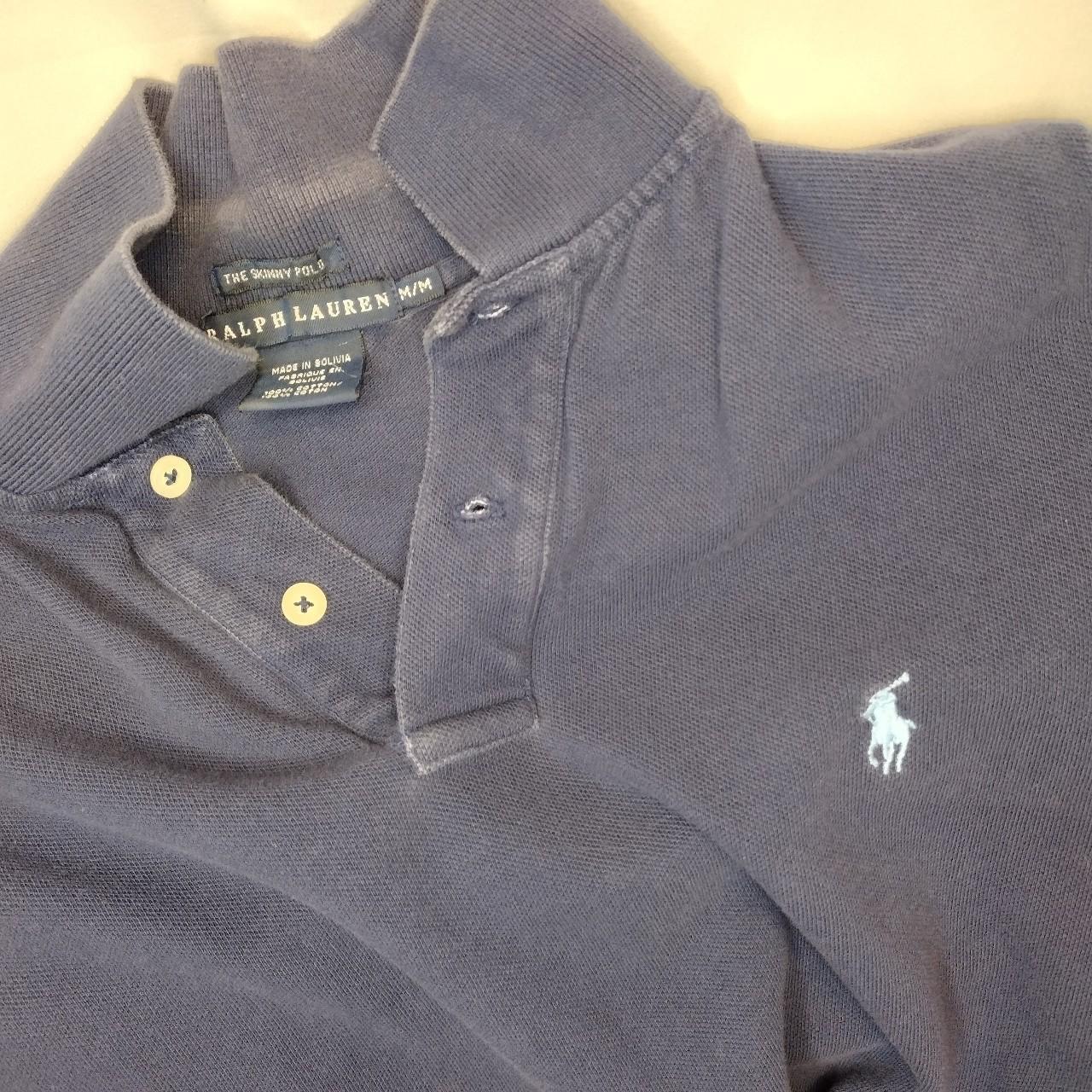 Ralph Lauren vintage polo in Navy w/ Powder Blue... - Depop
