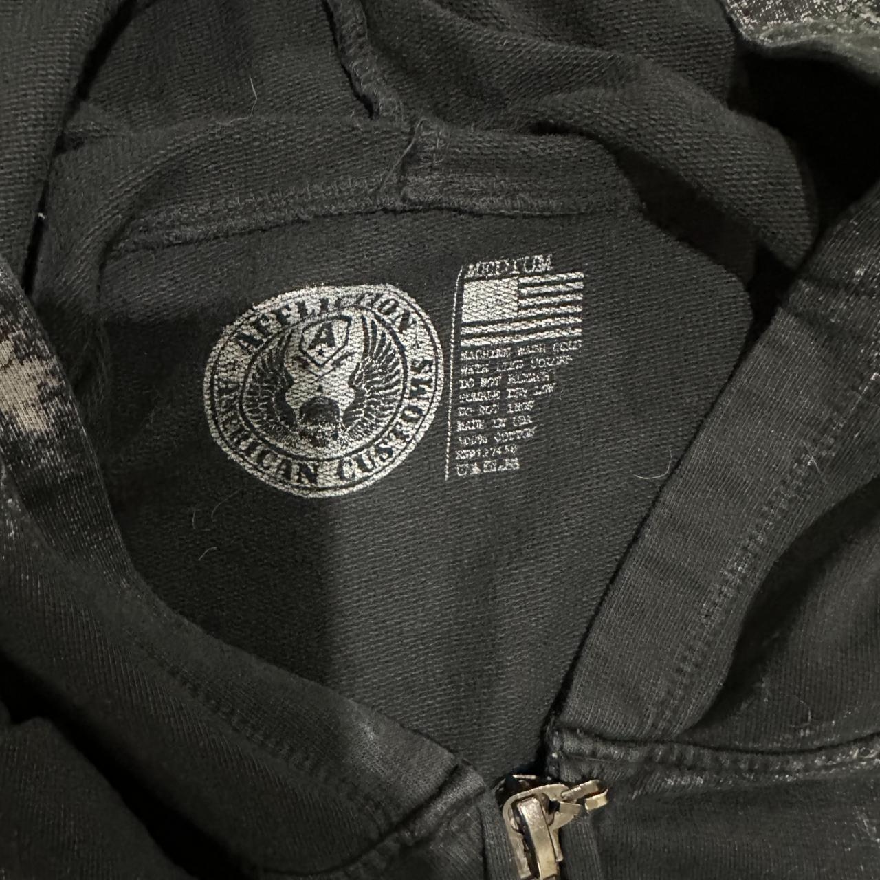 Affliction Biker light Wash hoodie Worn few... - Depop