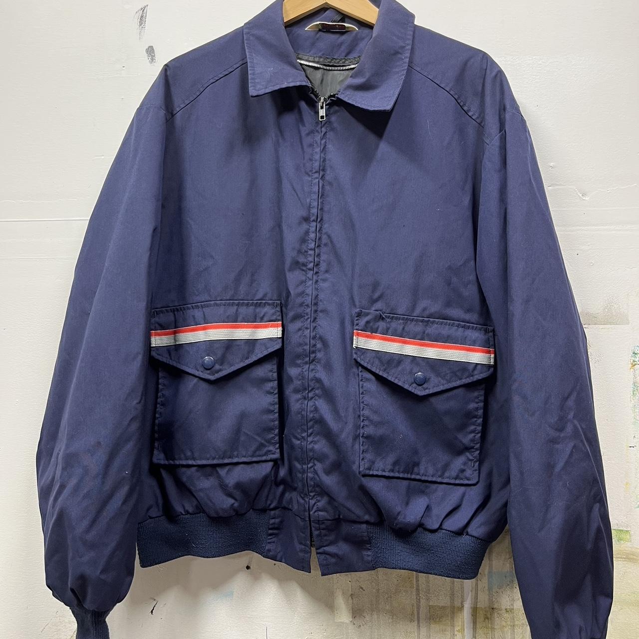 Vintage 1980’s Blank US Postal Zip Up Bomber Jacket... - Depop