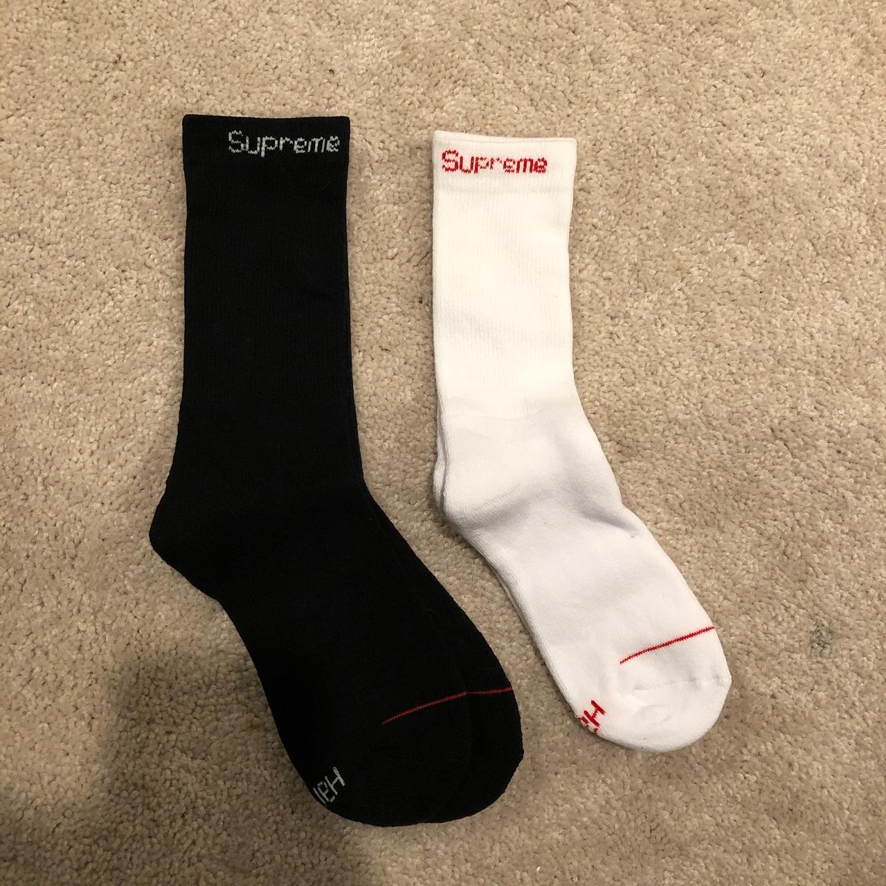 Supreme Socks 2 in a pair black, white or one of... - Depop