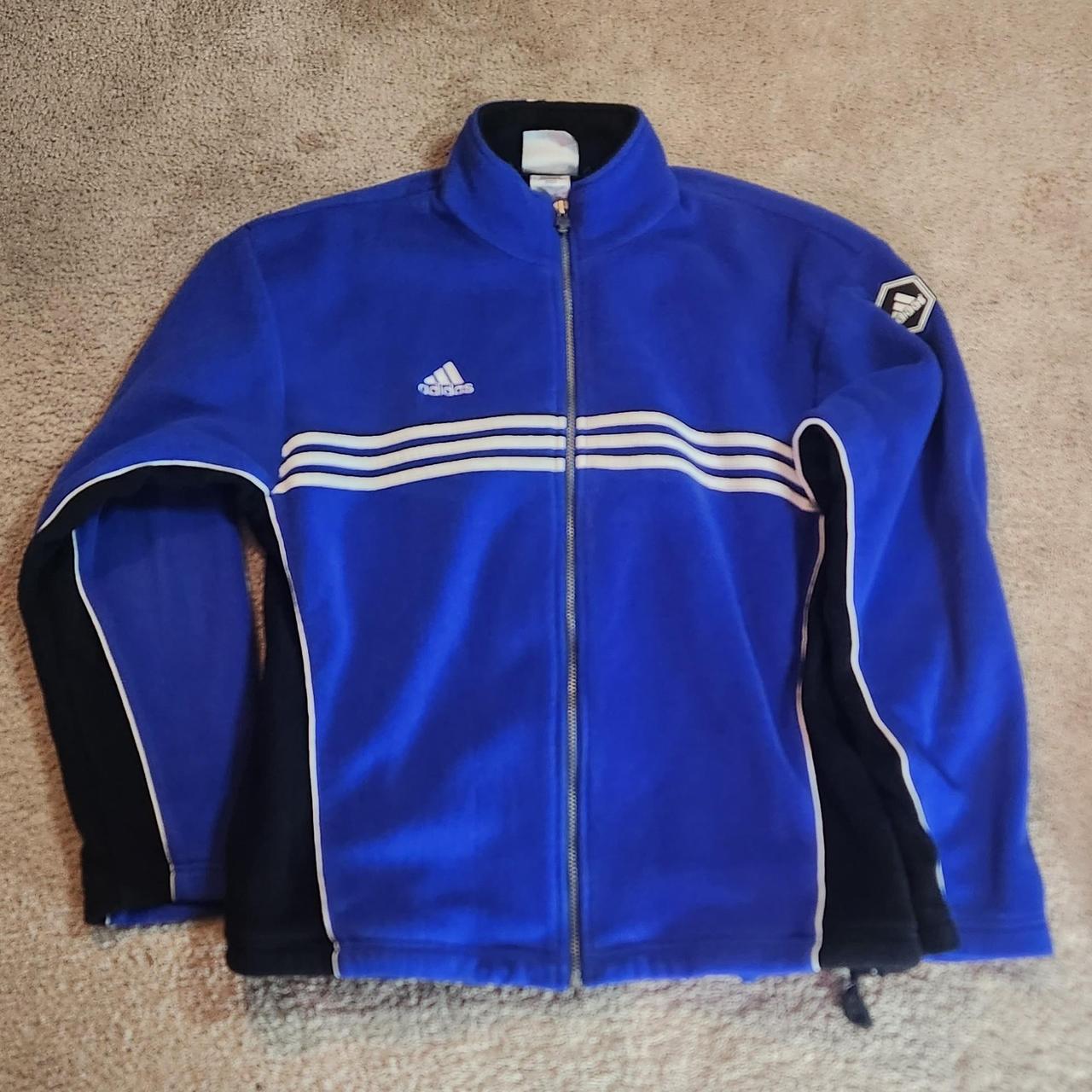 Size large Adidas fleece. All flaws in pictures. Lmk... - Depop