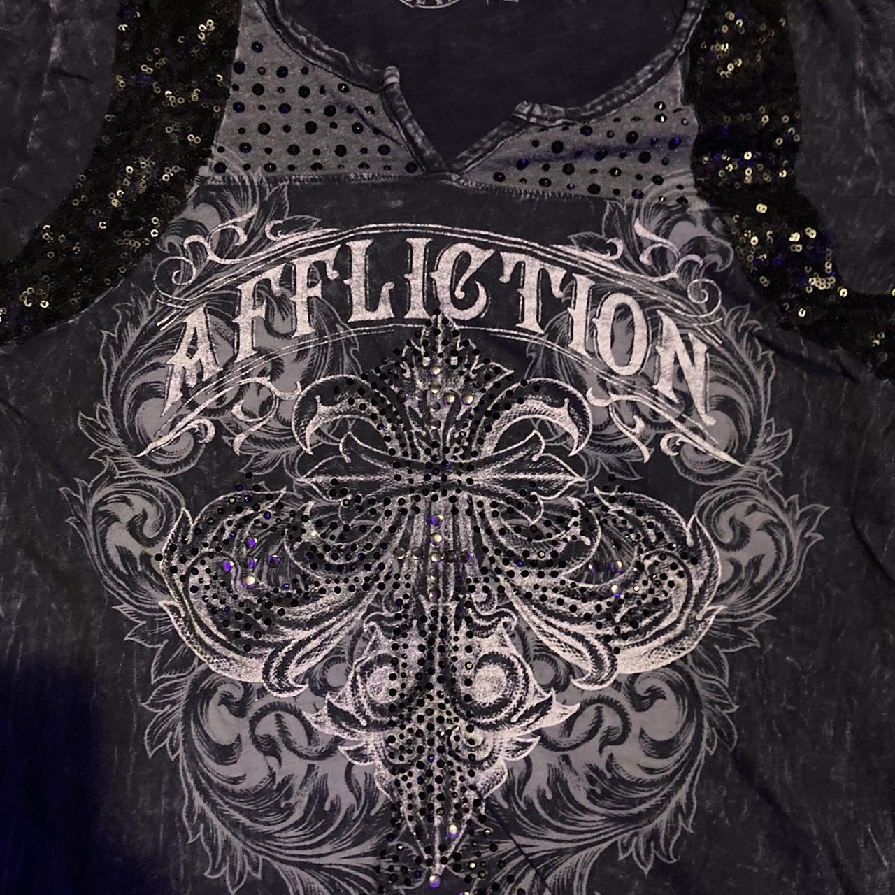 Cool affliction womens shirt Fits like... - Depop