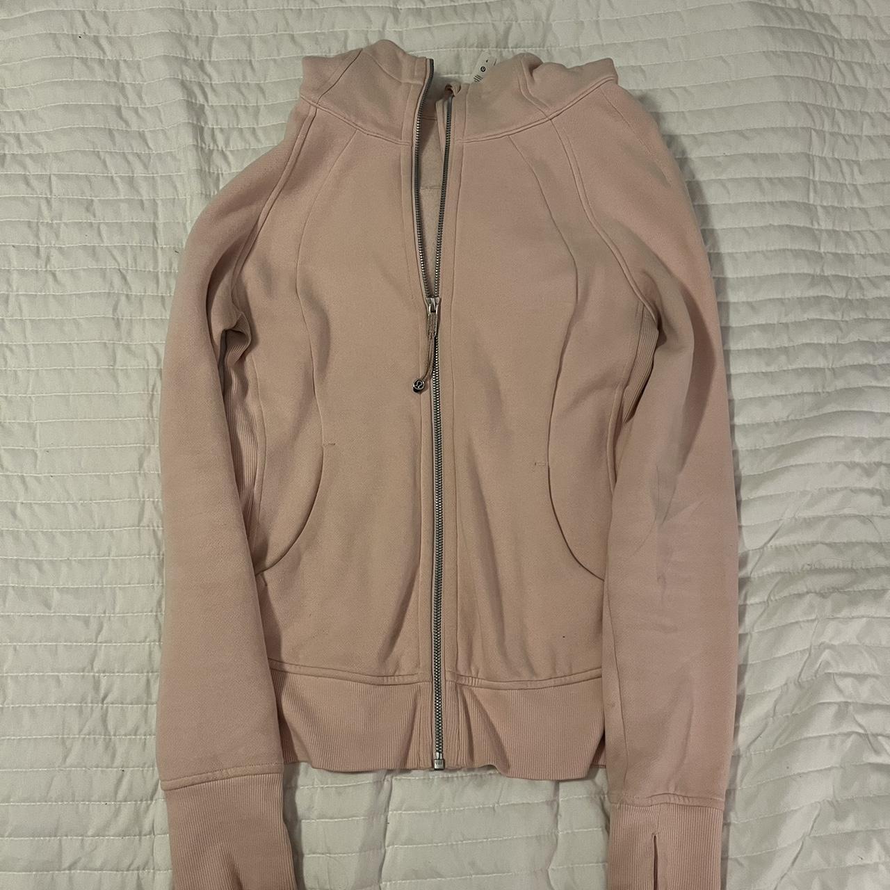 light pink lululemon full zip scuba! size 4 so comfy! - Depop