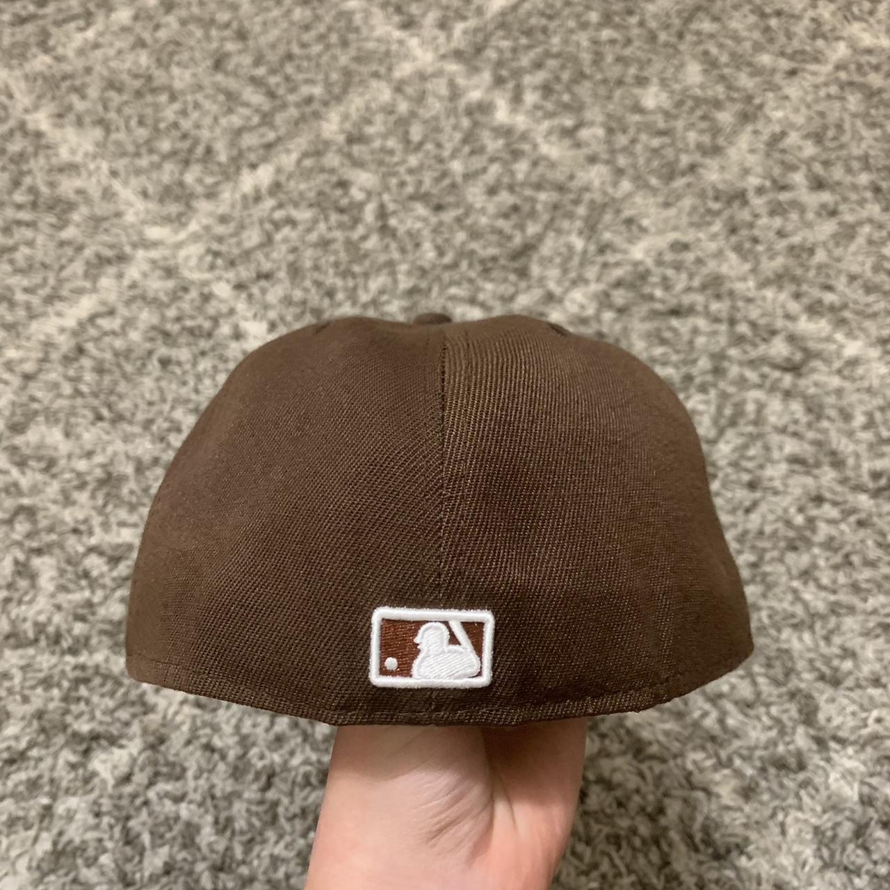 Brown Yankees Fitted Cap 7 3’4 Brand New - Depop