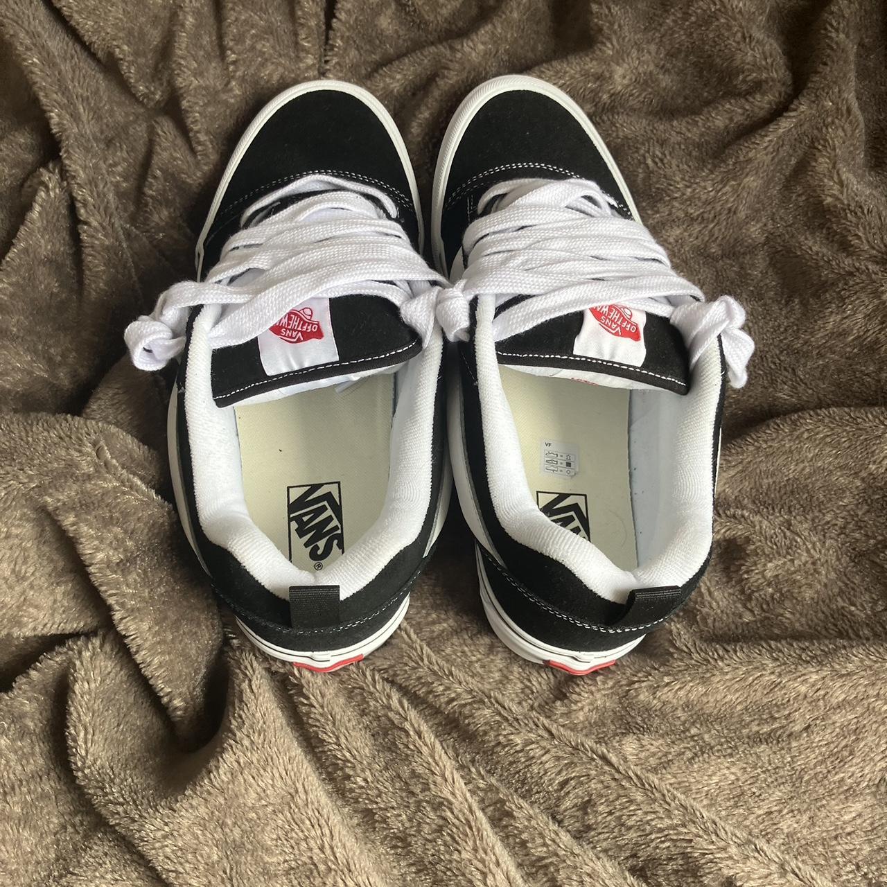 Black and white chunky vans Perfect condition - Depop