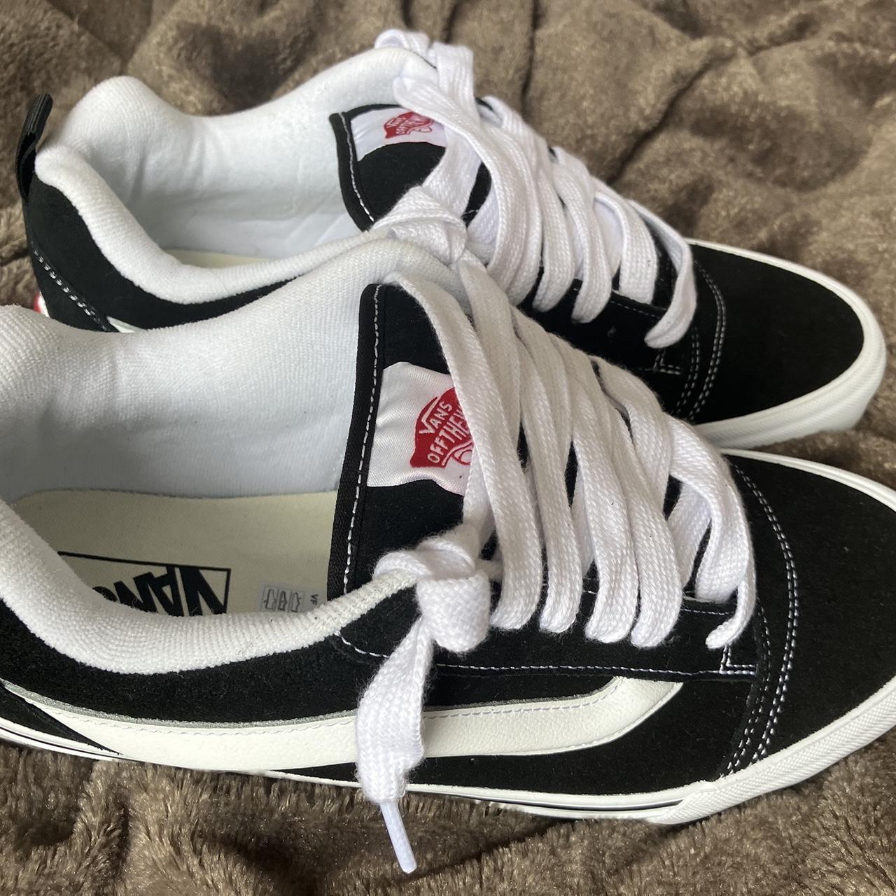 Black and white chunky vans Perfect condition - Depop