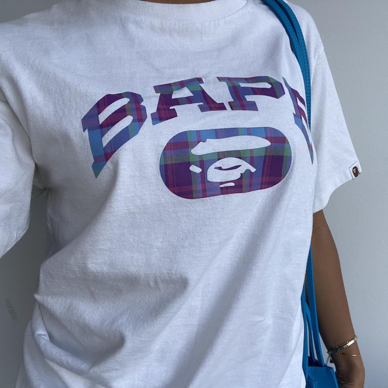 Vintage Bape Tartan Graphic Tee Size Medium This is... - Depop