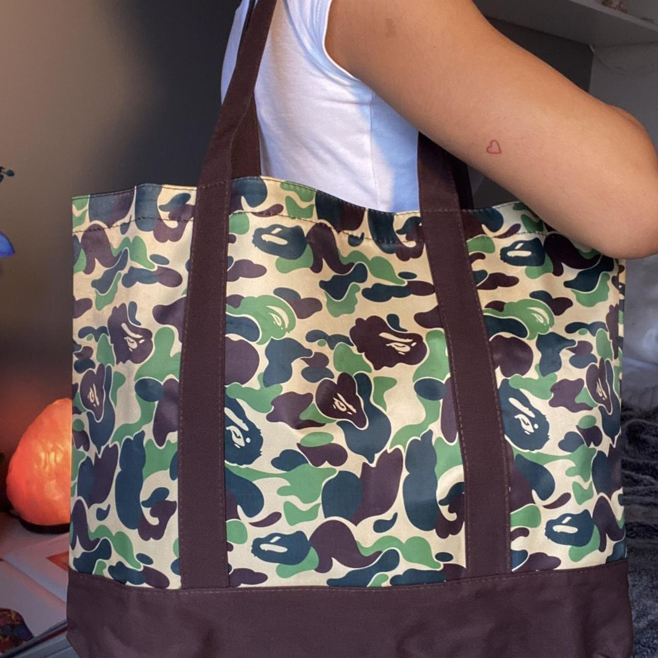 Bape Camo Tote Bag The coolest Green & Brown Bape... - Depop
