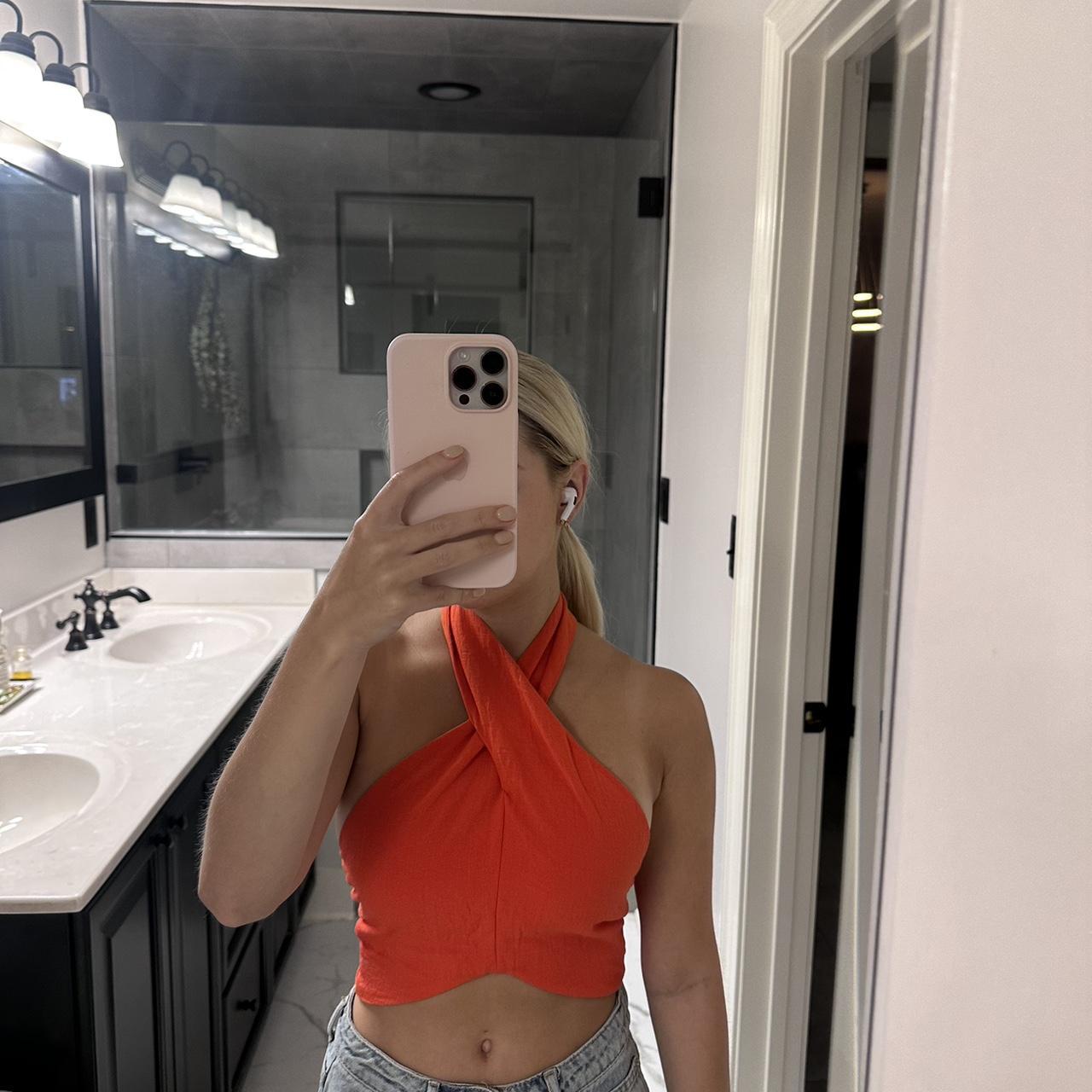 Red H and M top XS Great condition! Super... - Depop