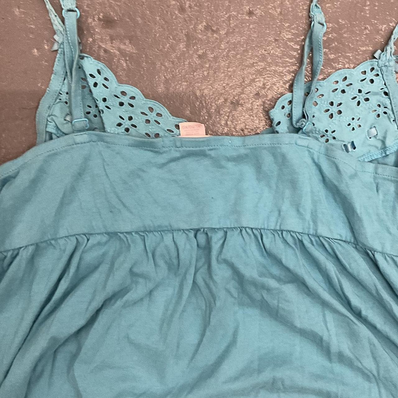 Victoria Secret blue top with lace detail - Depop