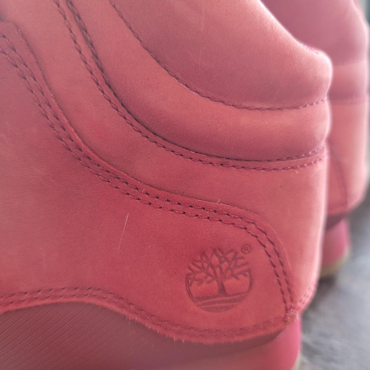 Red Timberland boots size 10 mens, small stain on... | Depop