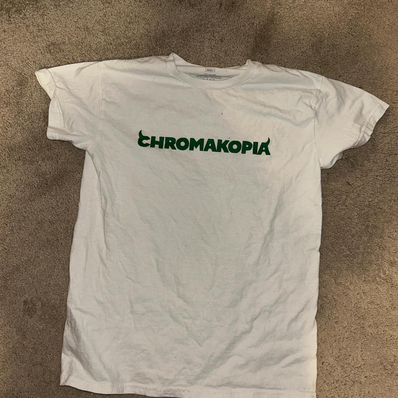 White and green Chromakopia cotton t-shirt, size... | Depop