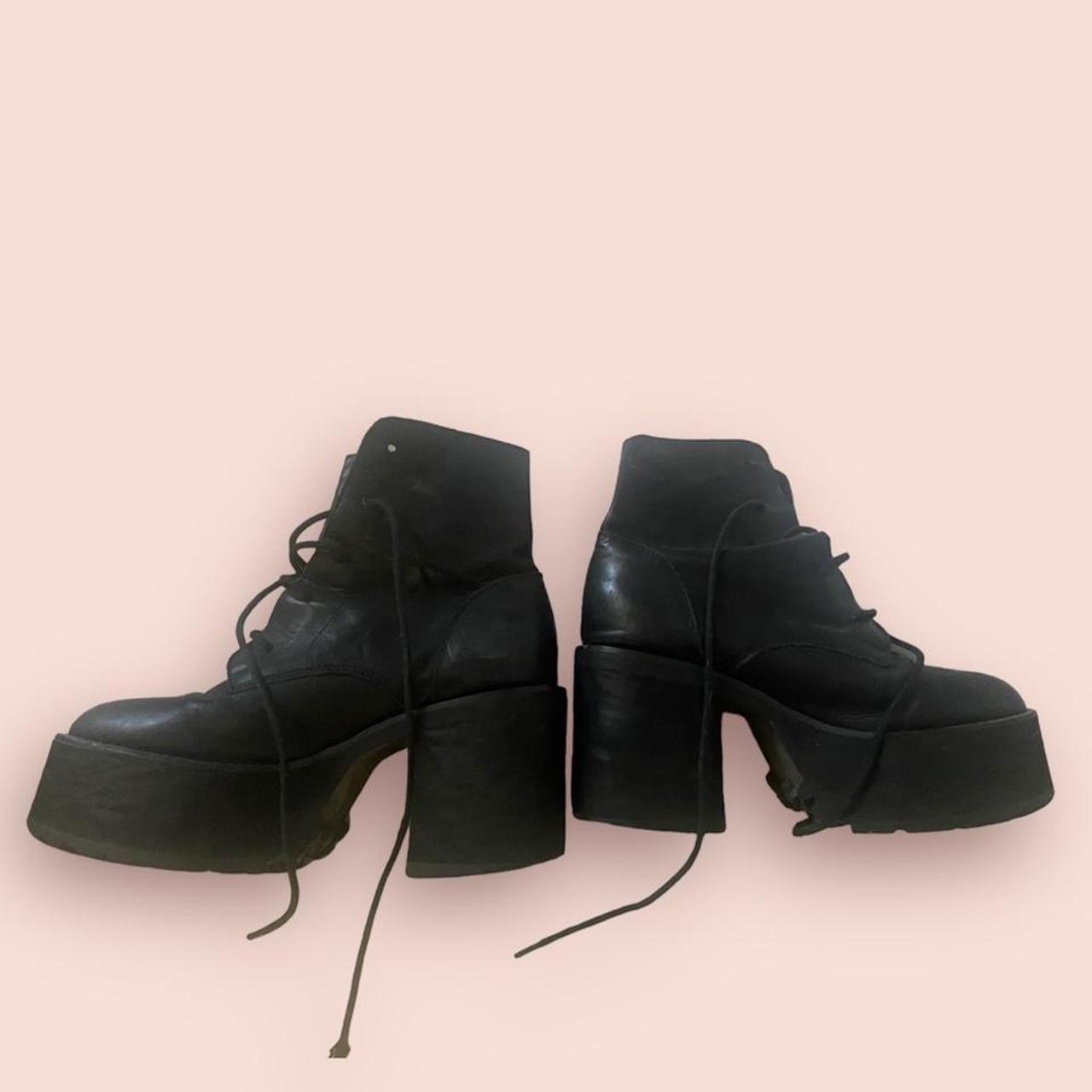 Unif 100% leather platform boot! Platform shoes... - Depop