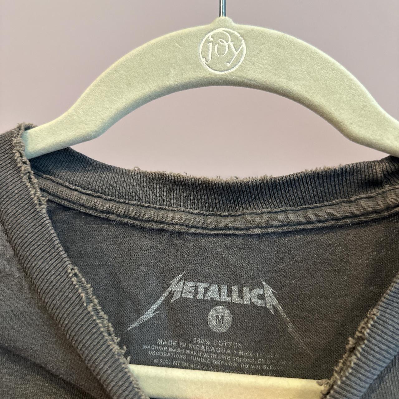Metallica grey long sleeve shirt with intentional... - Depop