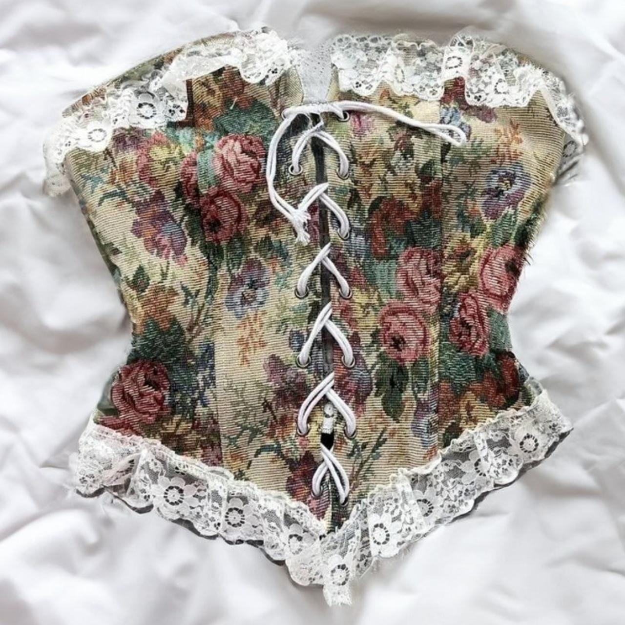 Vintage Floral Off Shoulder Tube top Bust... - Depop