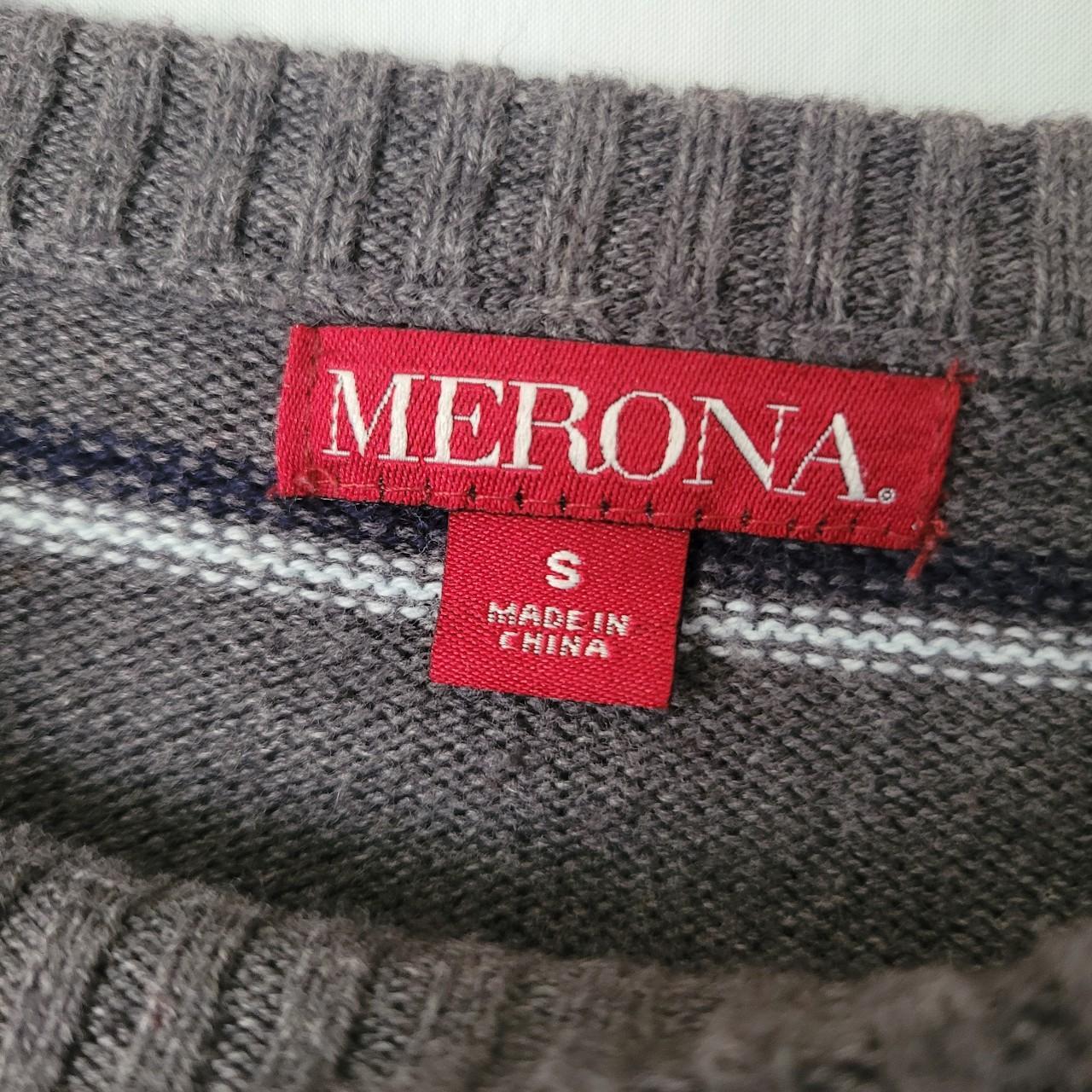 Merona Grey Striped Sweater. 100 percent cotton -... - Depop