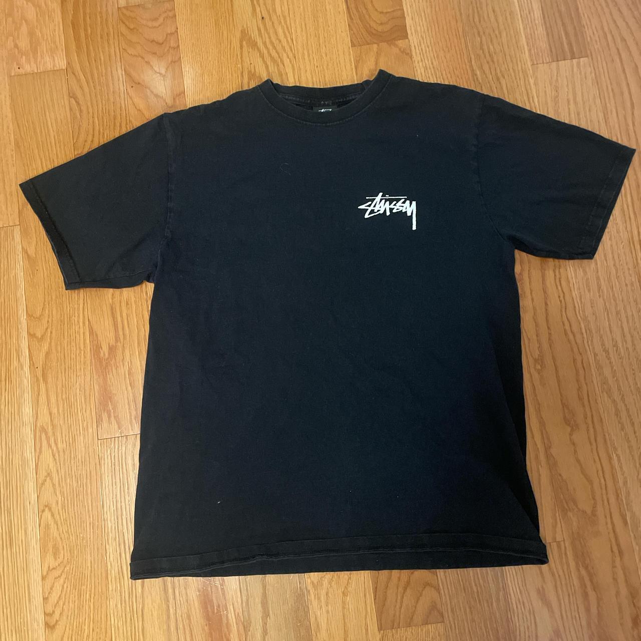 Medium Black stussy tee Fits cropped and... | Depop