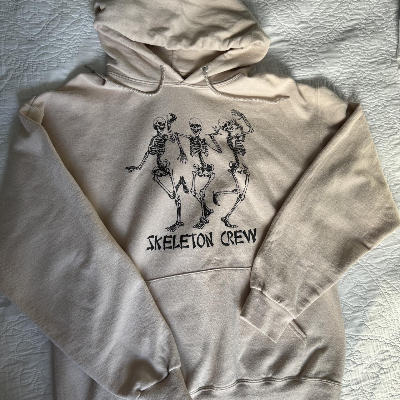 Beige skeleton hoodie #hoodie #skeleton #beige - Depop
