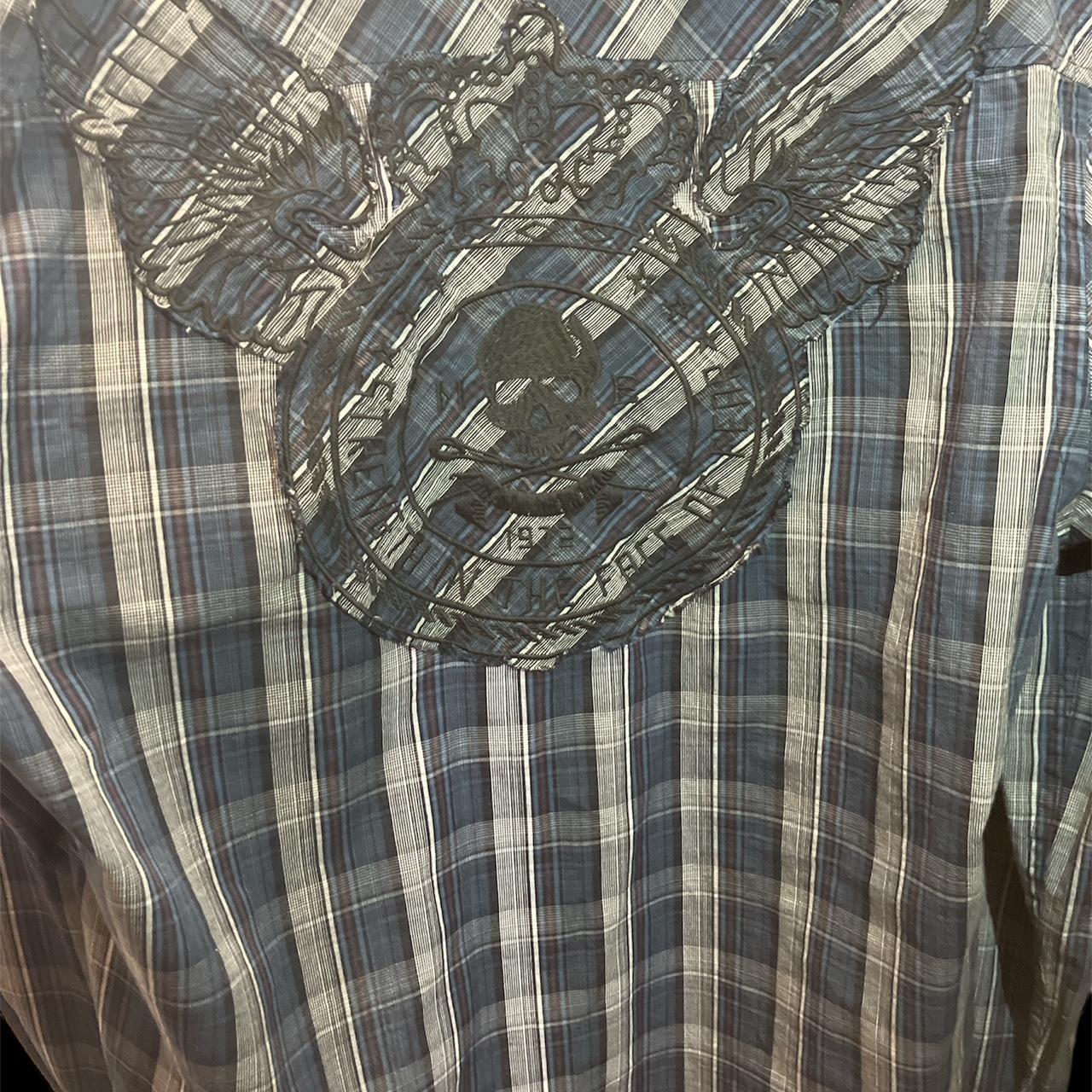 RARE ECKO SKULL PRINTED FLANNEL ecko flannel with a... - Depop