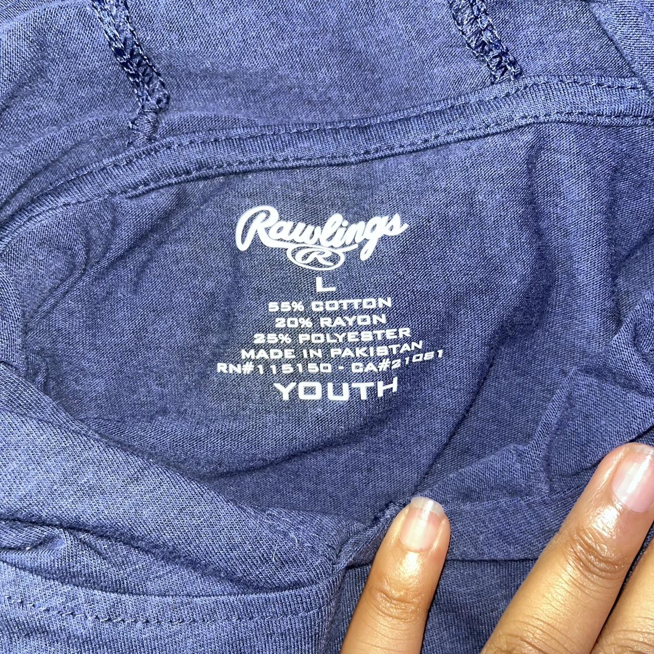 Rawlings Patch and Bat Flag T-Shirt, Size small,... - Depop