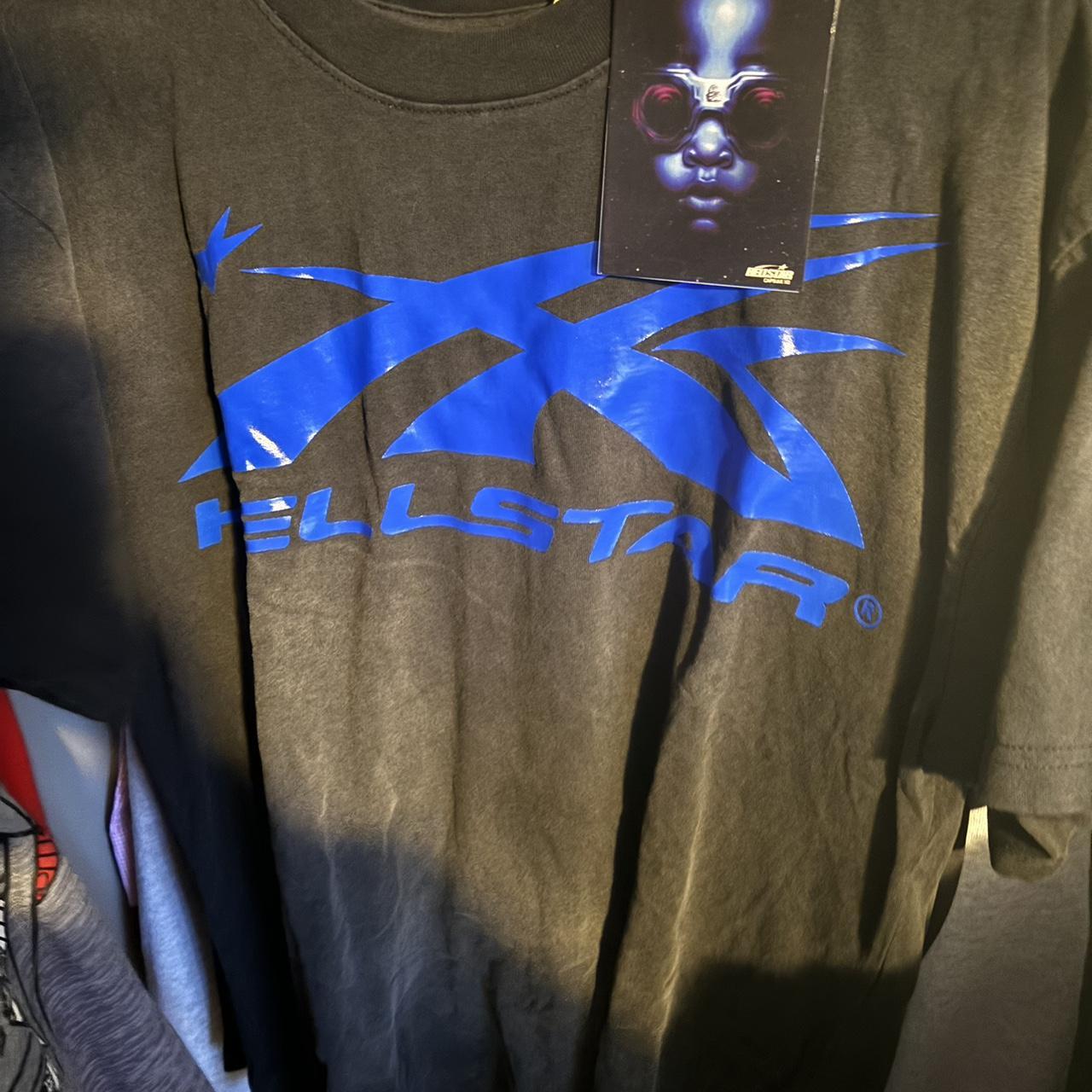 Real blue Hellstar shirt Size small slight over size... - Depop