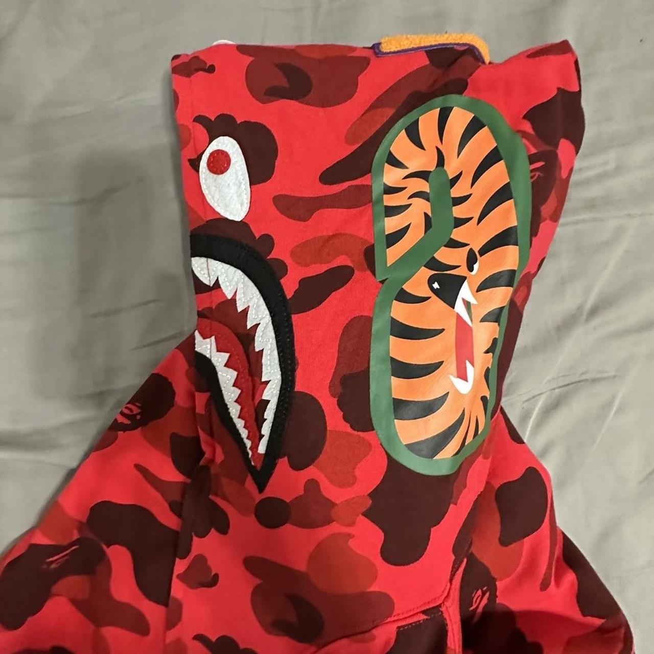 Bape Red FuLl Zip up Jacket brand new used size... - Depop