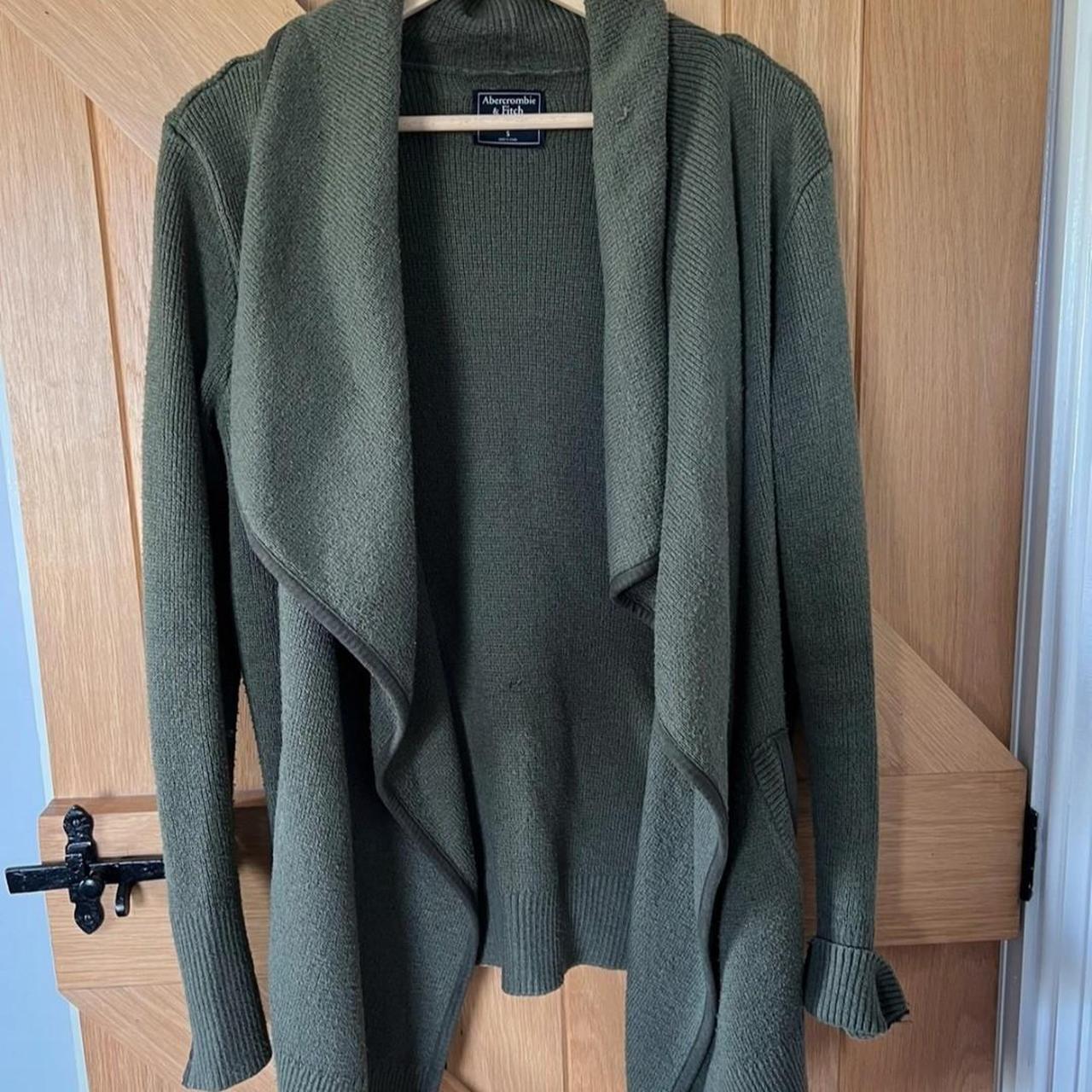 Abercrombie & Fitch Women's Green and Khaki Cardigan | Depop