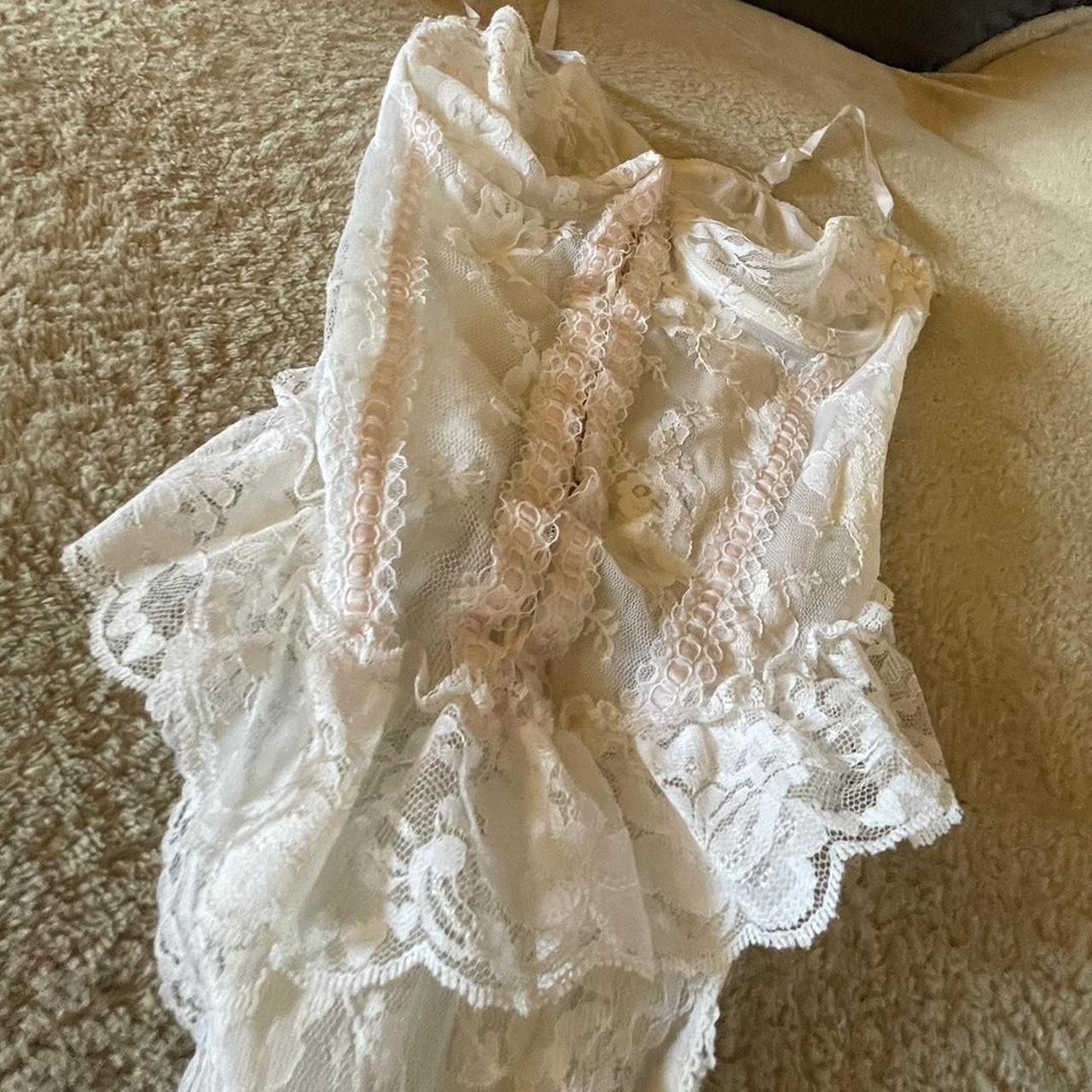 balletcore white & baby pink corset silk ribbons... - Depop