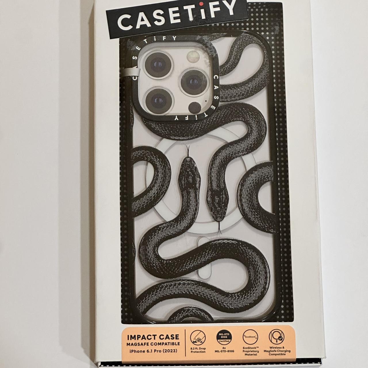 Casetify Black and white snake skin iPhone 15 Pro... | Depop