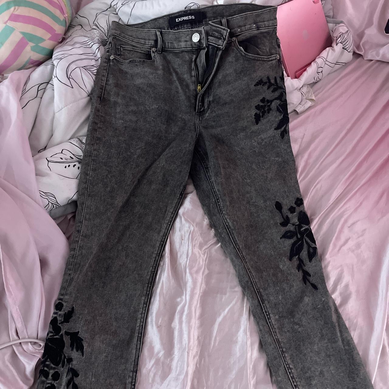grey express stretch jeans (size 12R) - Depop