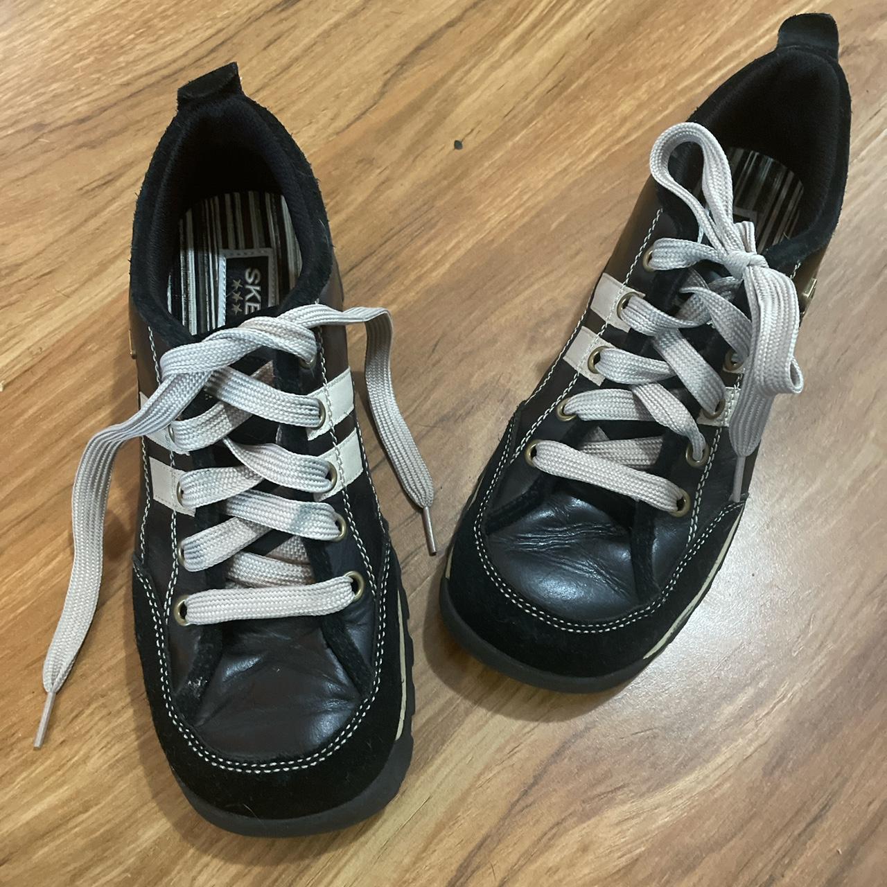 Vintage 90s Sketchers chunky platform lace up shoes.... - Depop