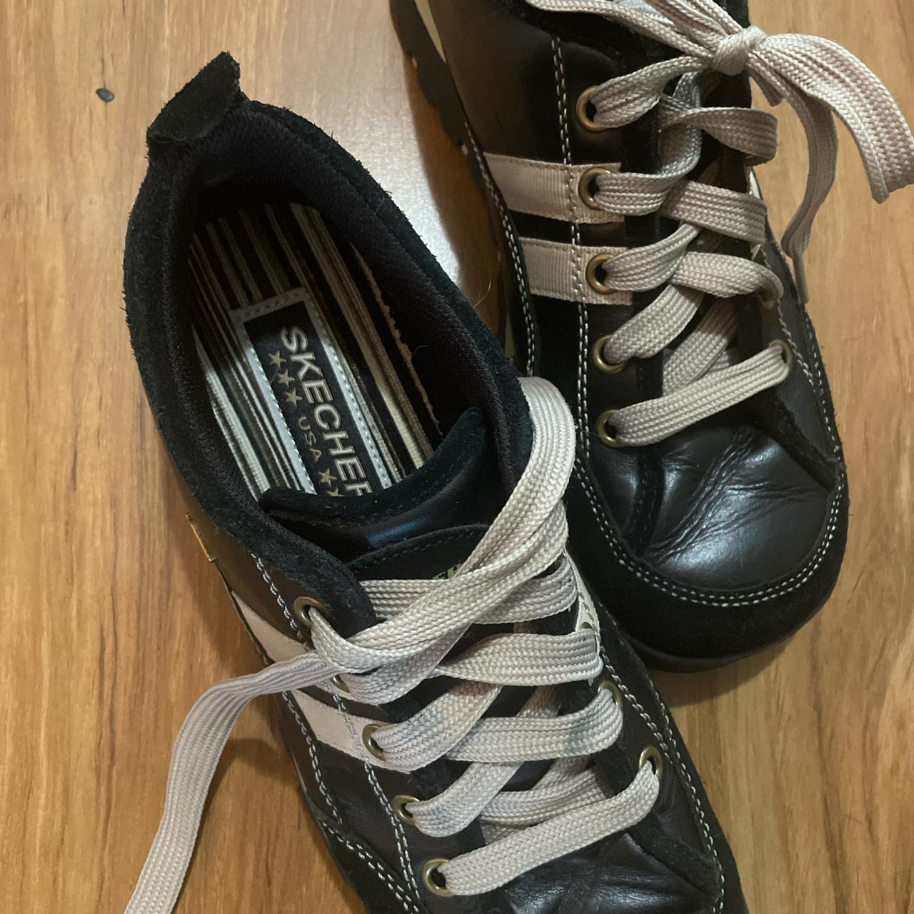 Vintage 90s Sketchers chunky platform lace up shoes.... - Depop