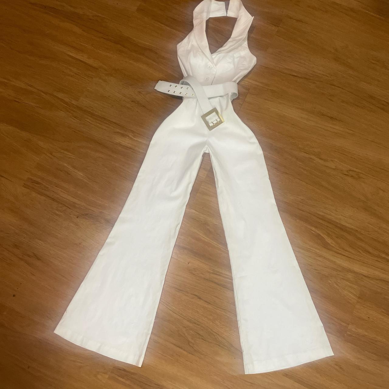 Vintage y2k retro belted open back plunging neckline... | Depop