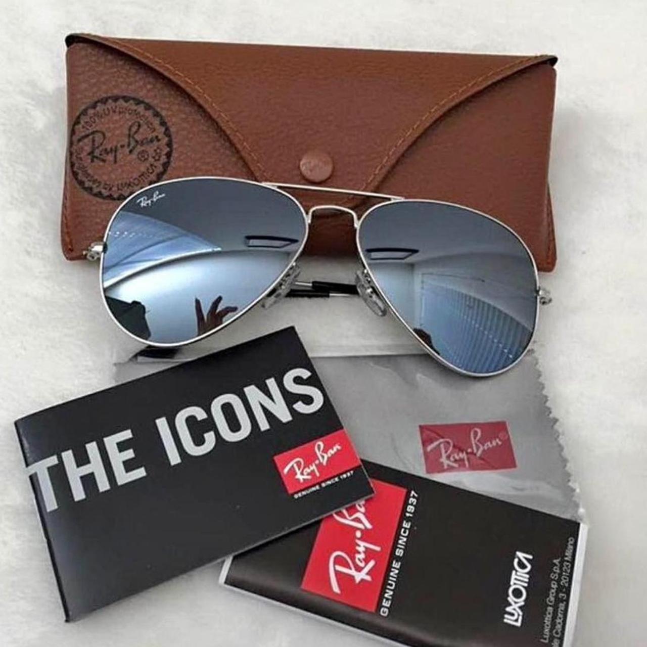 Rayban aviator Classic silver mirror 58mm Authentic... - Depop