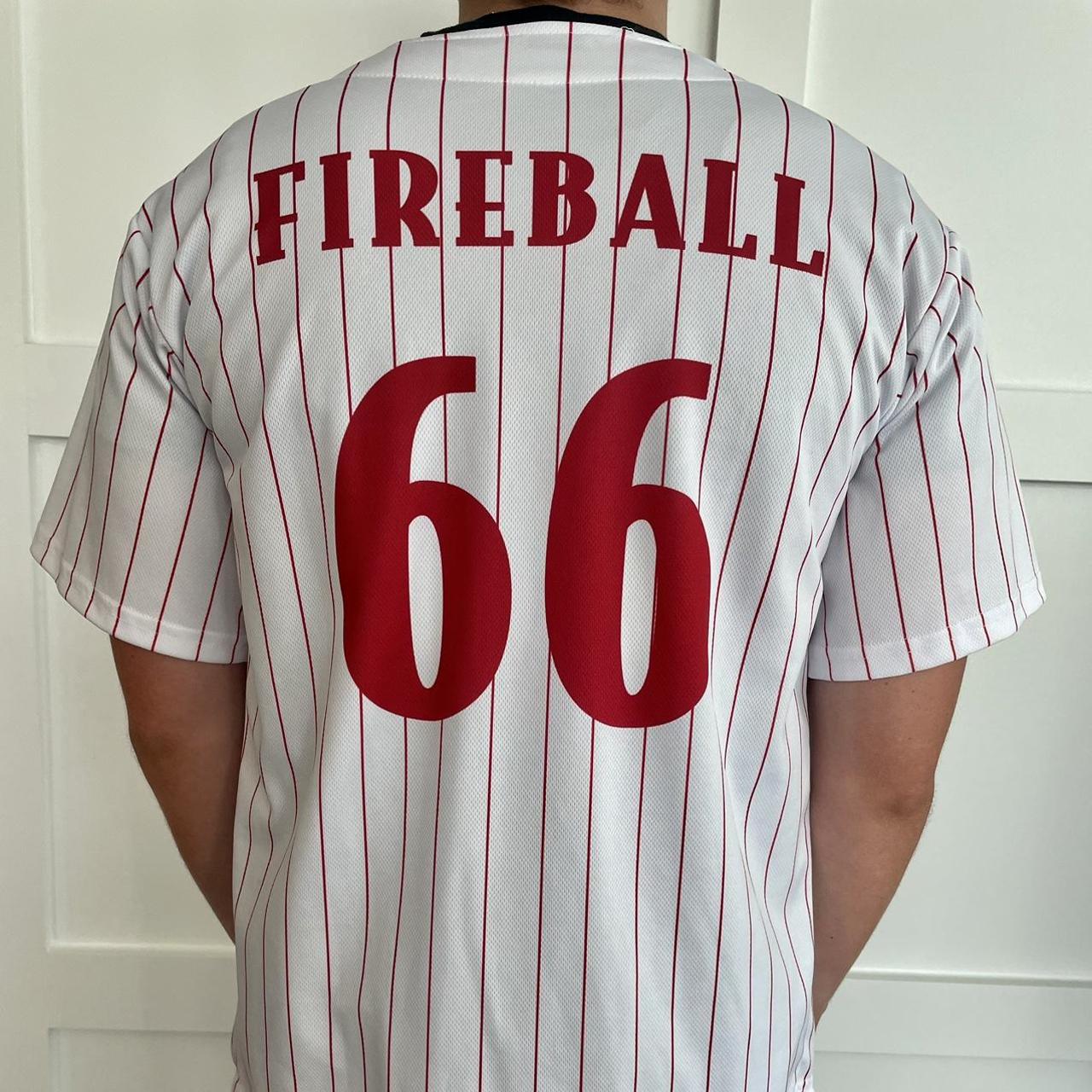 Medium fireball baseball jersey. Very good condition... - Depop