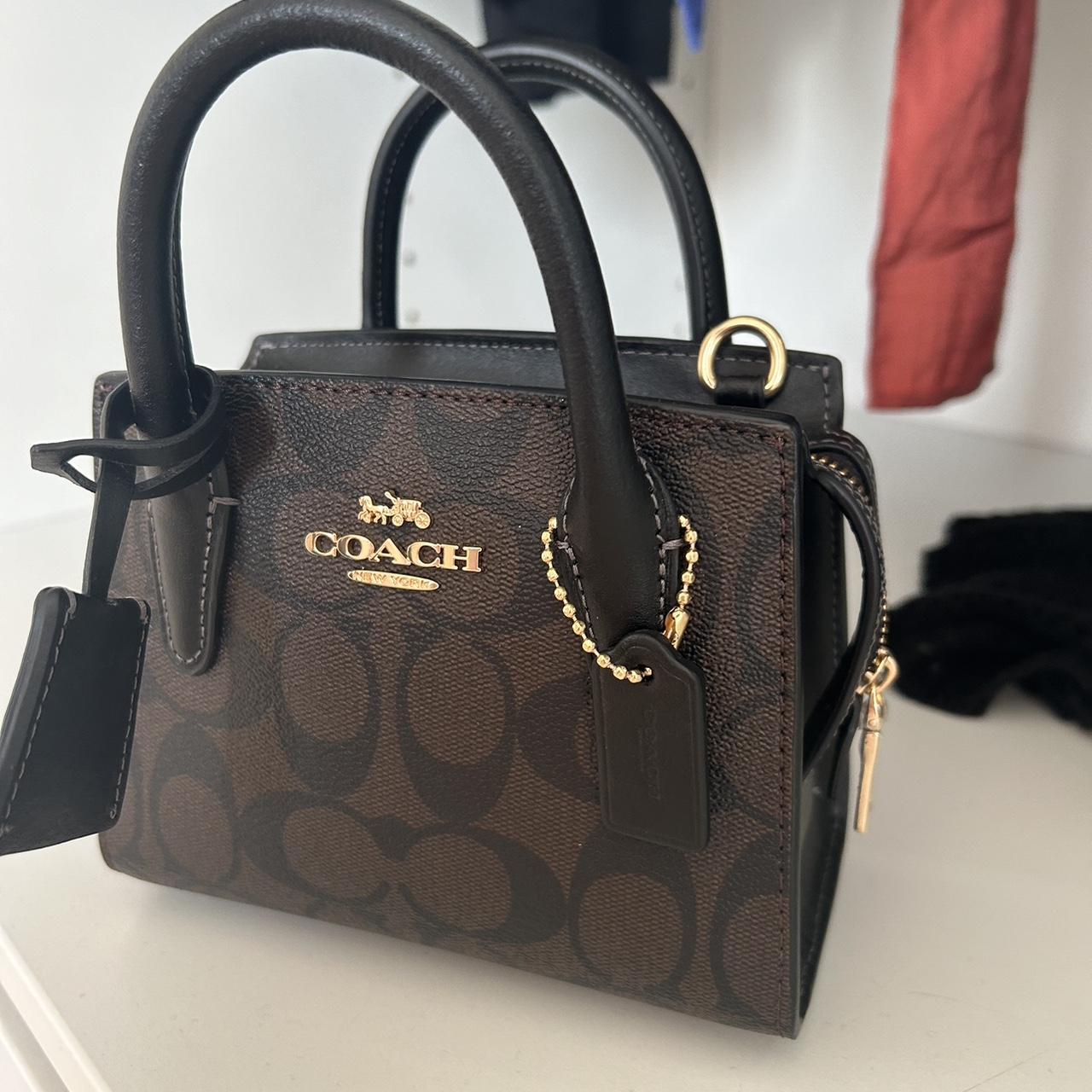 Authentic COACH Andrea Mini Carryall In Signature... - Depop