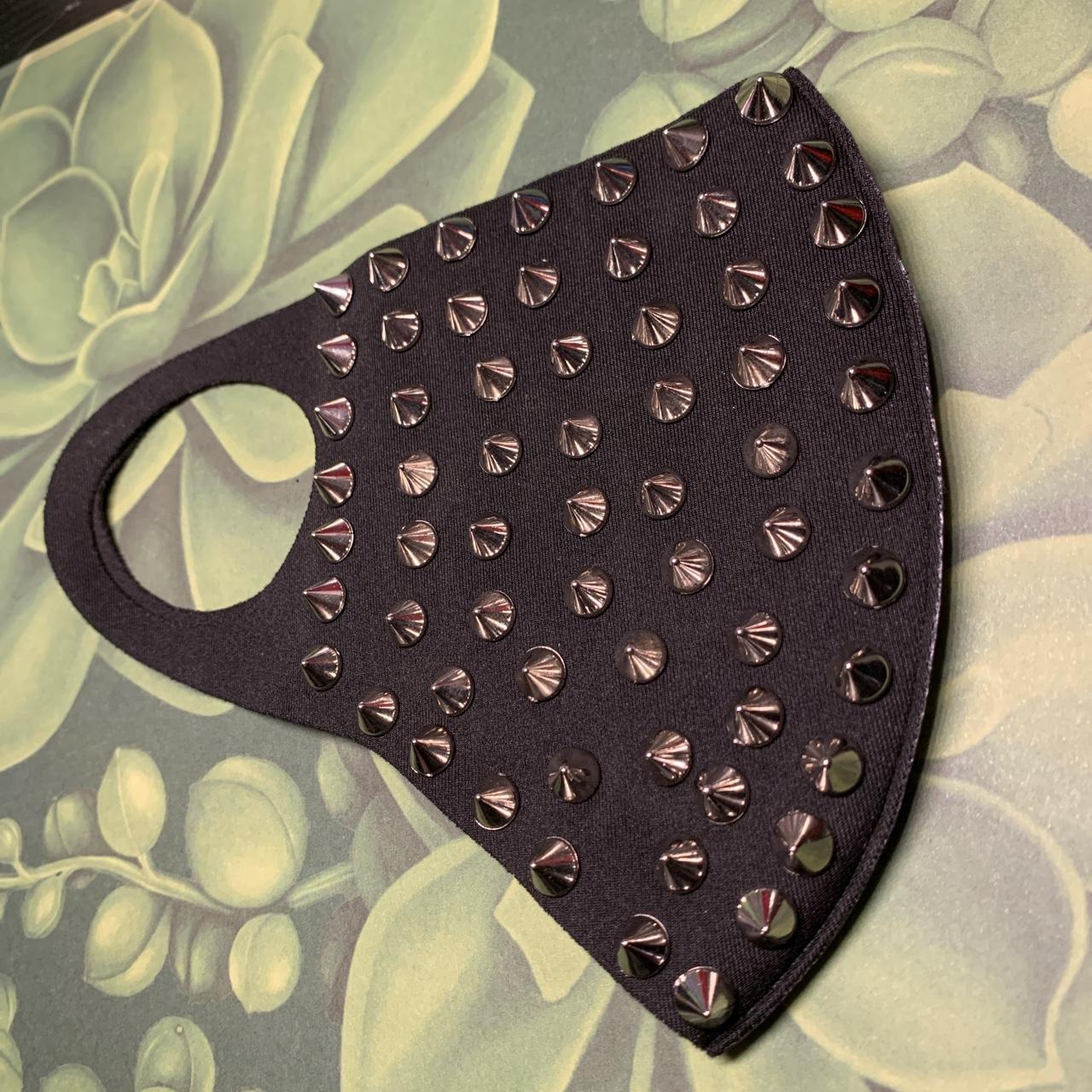 Goth studded spiked black fashion mask with ear... - Depop