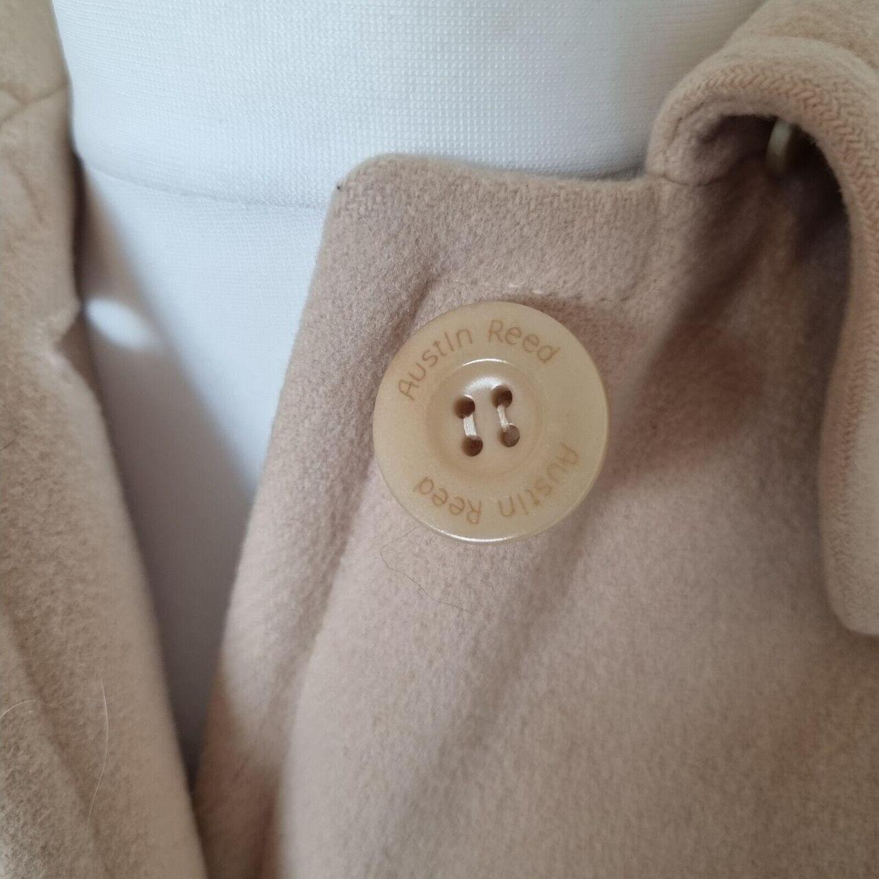 Austin Reed Beige Cashmere/Wool Button Coat UK 10,... - Depop