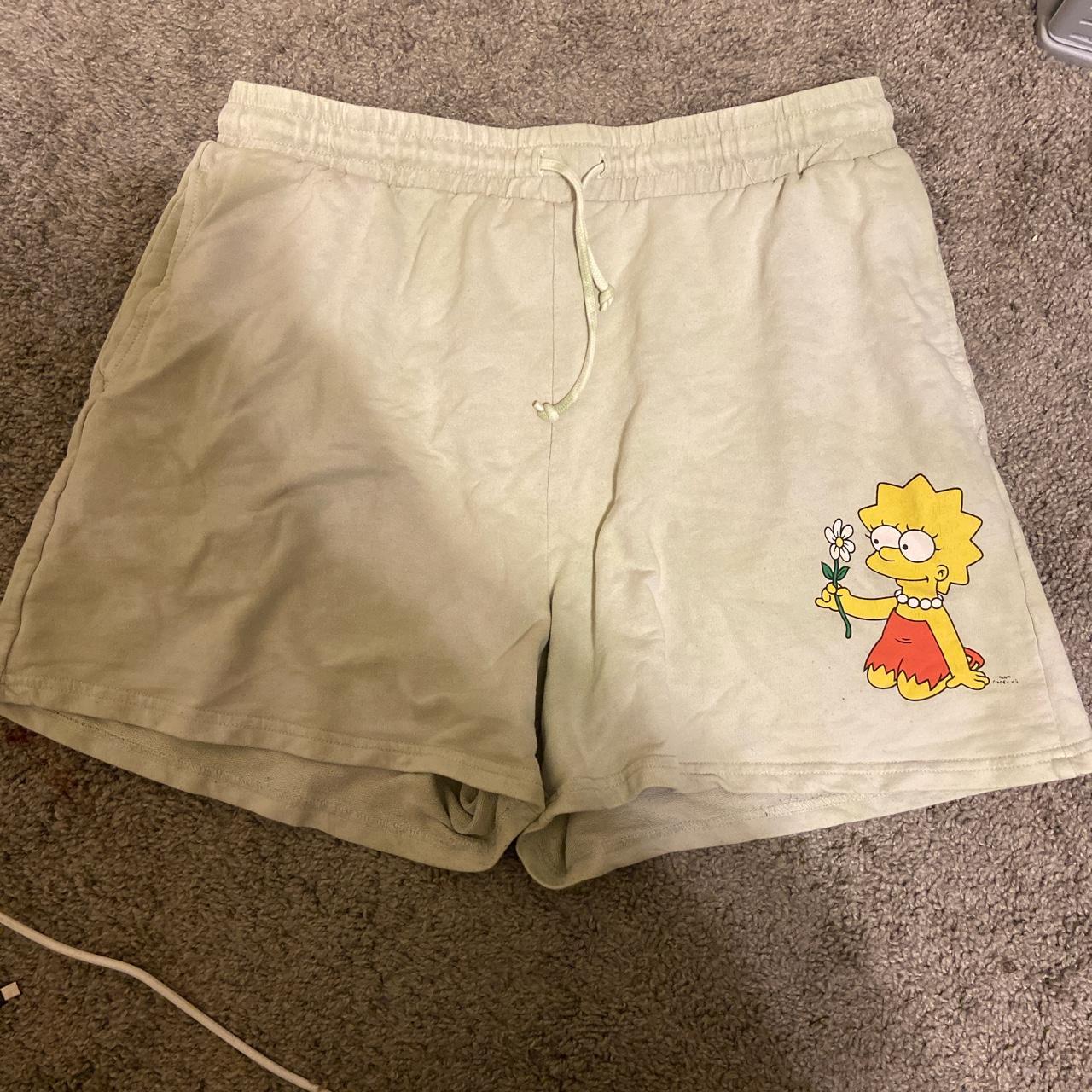 Large light green Lisa Simpson shorts. worn only a... - Depop