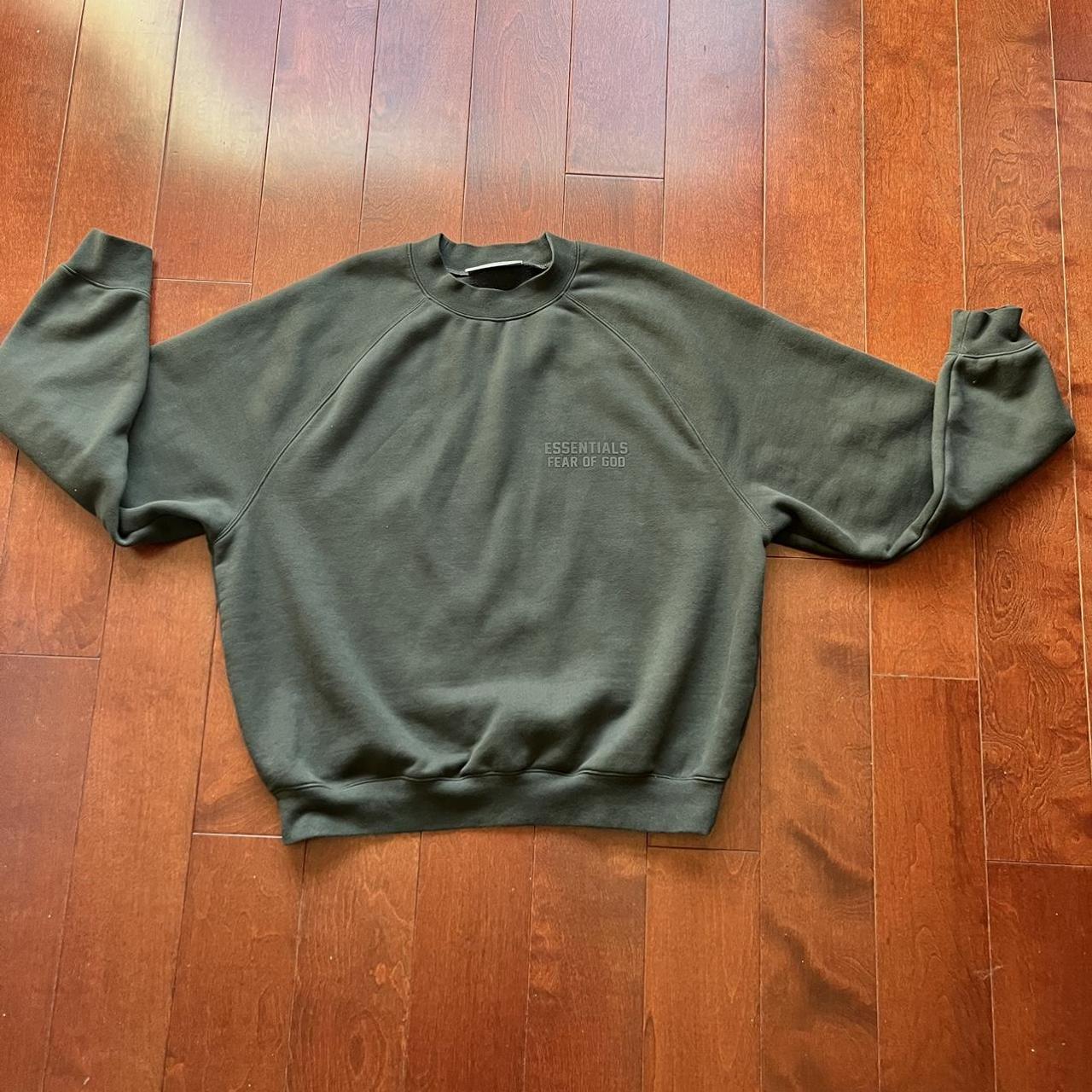 off black essentials fear of god sweatshirt, men's... - Depop