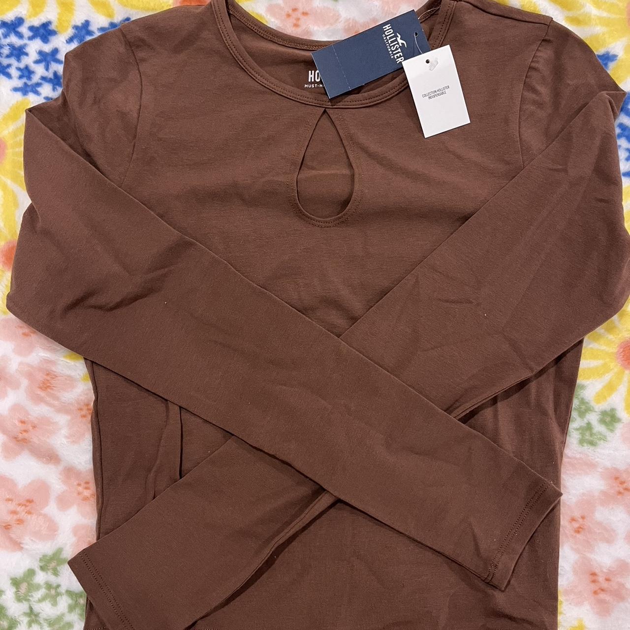 Brand new brown keyhole long sleeve - Depop