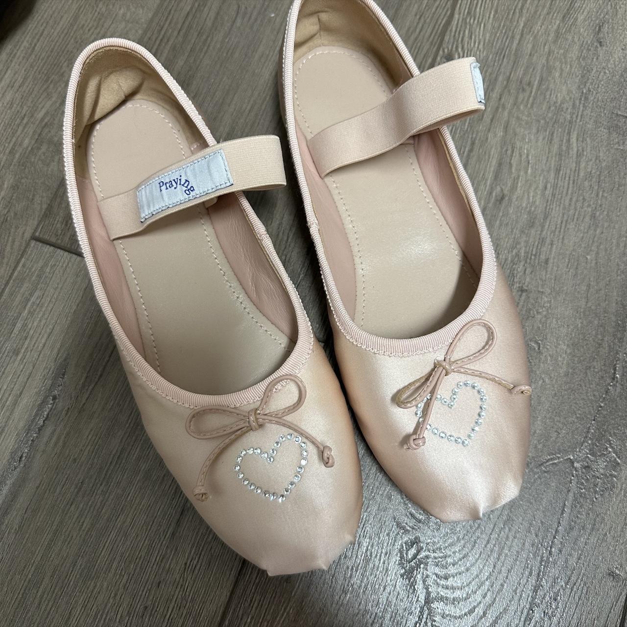 praying pink ballet flats brand new only worn to... - Depop