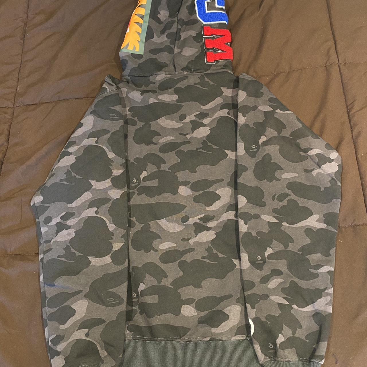 BAPE Camouflage Shark Hoodie (Size Small) #BAPE... | Depop