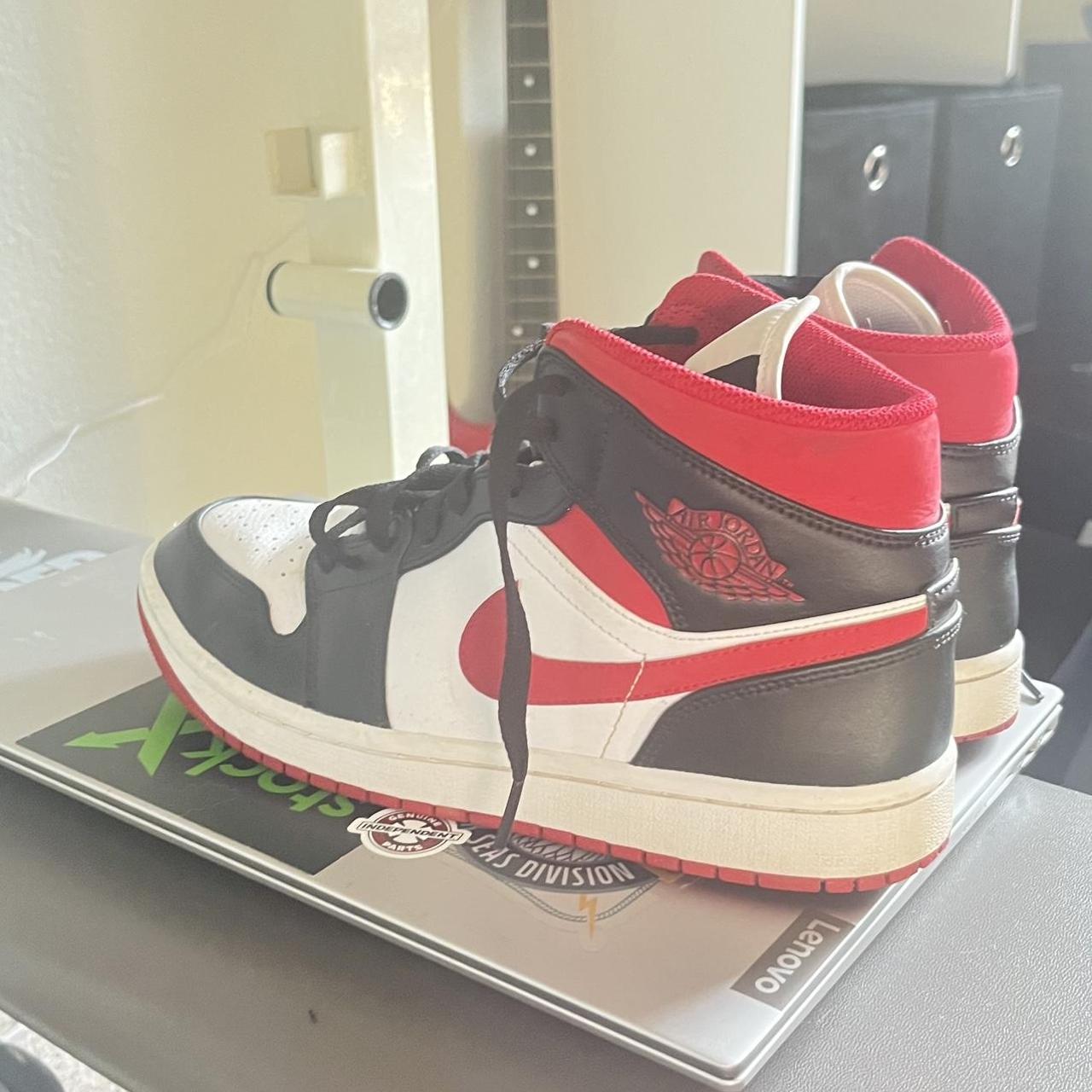 basic jordan 1s red and black 🔴⚫️ super clean,... - Depop