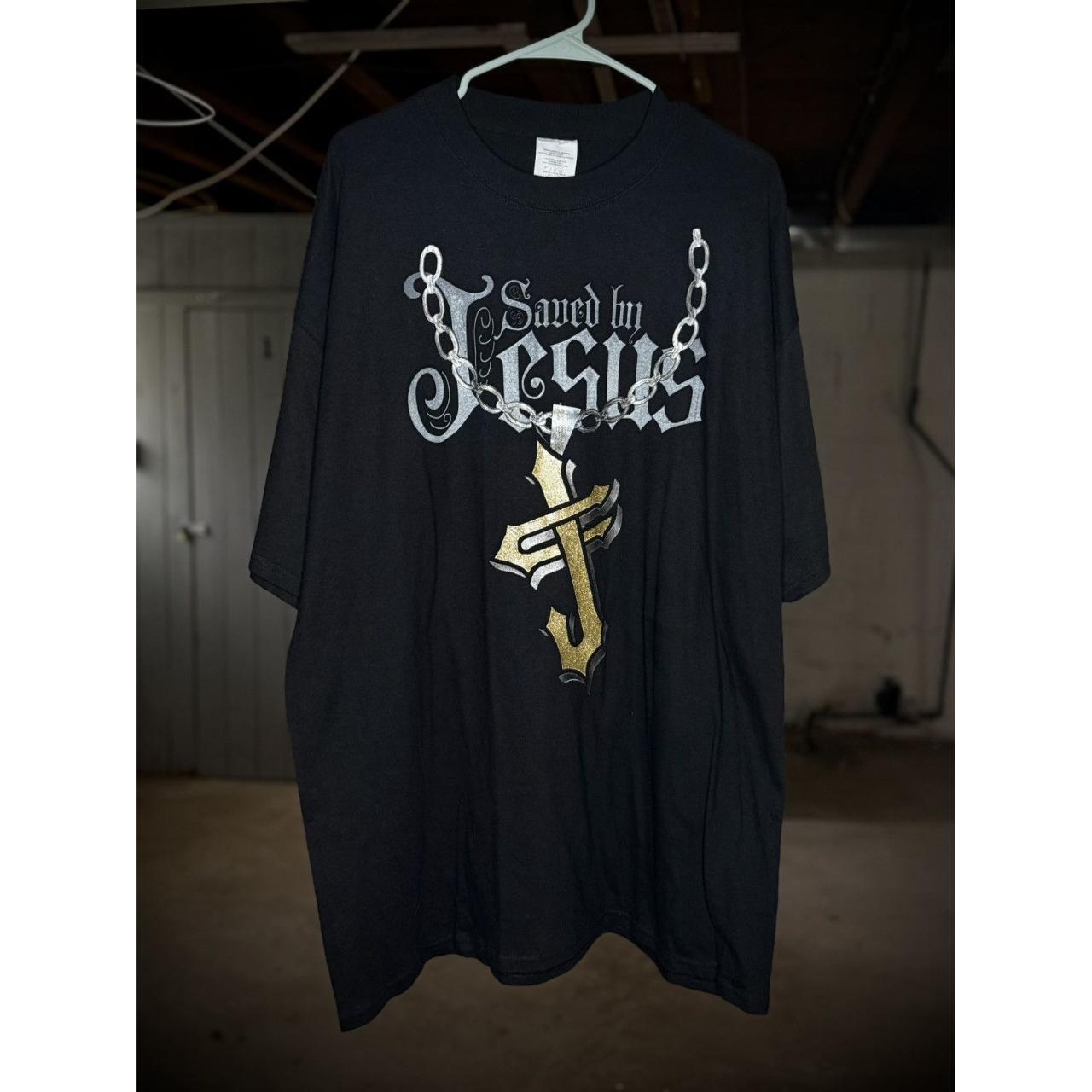 Vintage Y2K Saved by Jesus Religious Cross Chain... | Depop