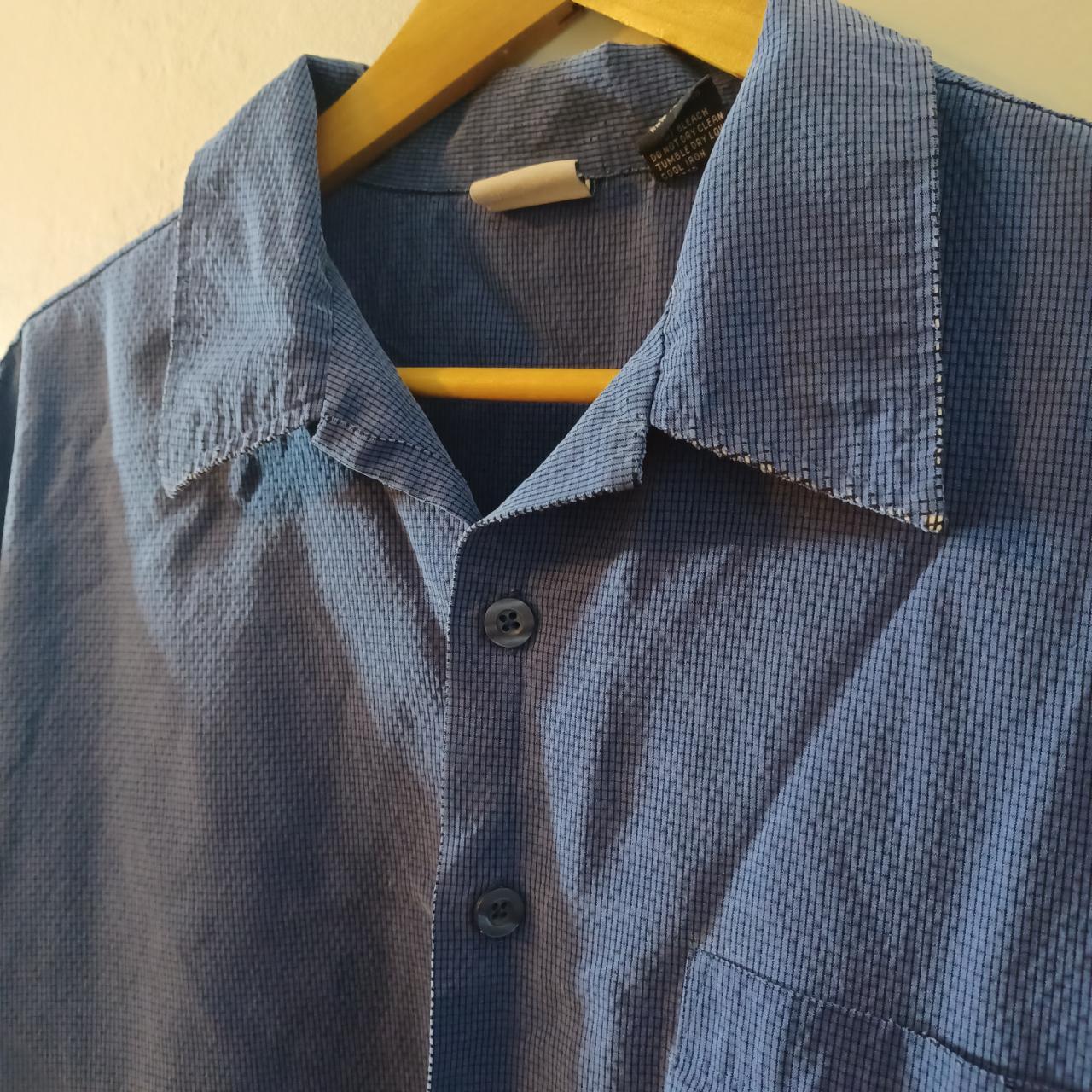Vintage Anchor Blue Button Shirt Mens SIZE XL Blue... - Depop